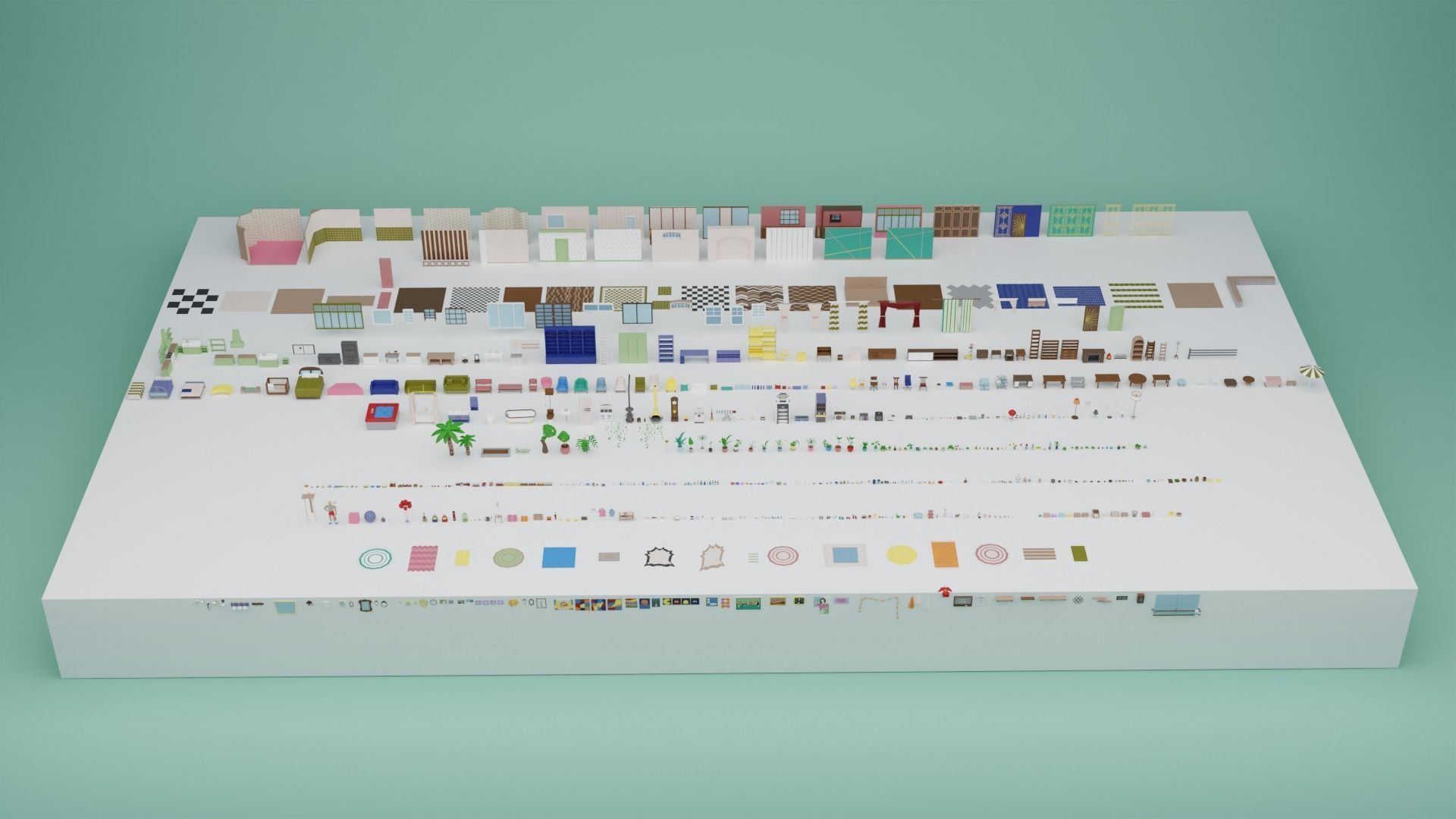 3D model Low Poly Retro Vintage Rooms Interiors VR / AR / low-poly ...