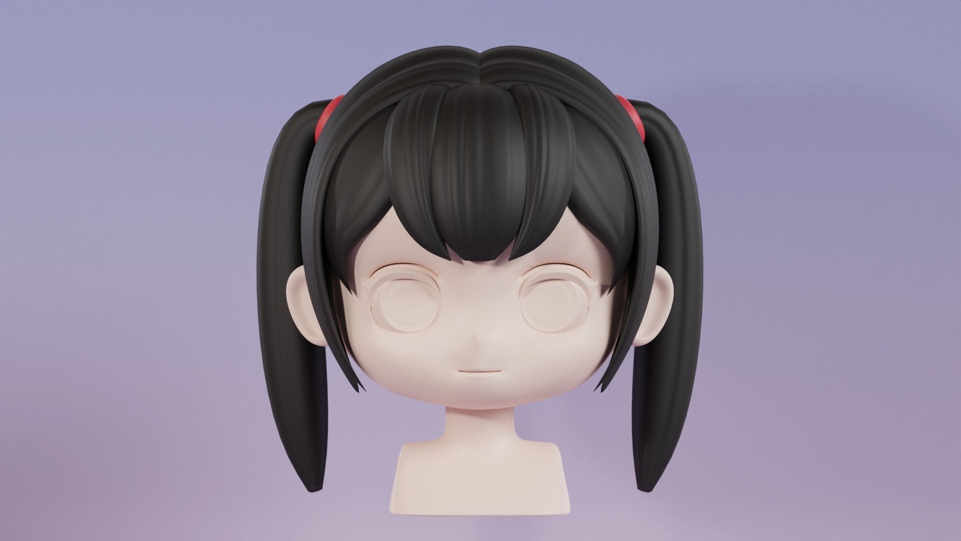 Chibi Female Hair Style 2 3D model | CGTrader