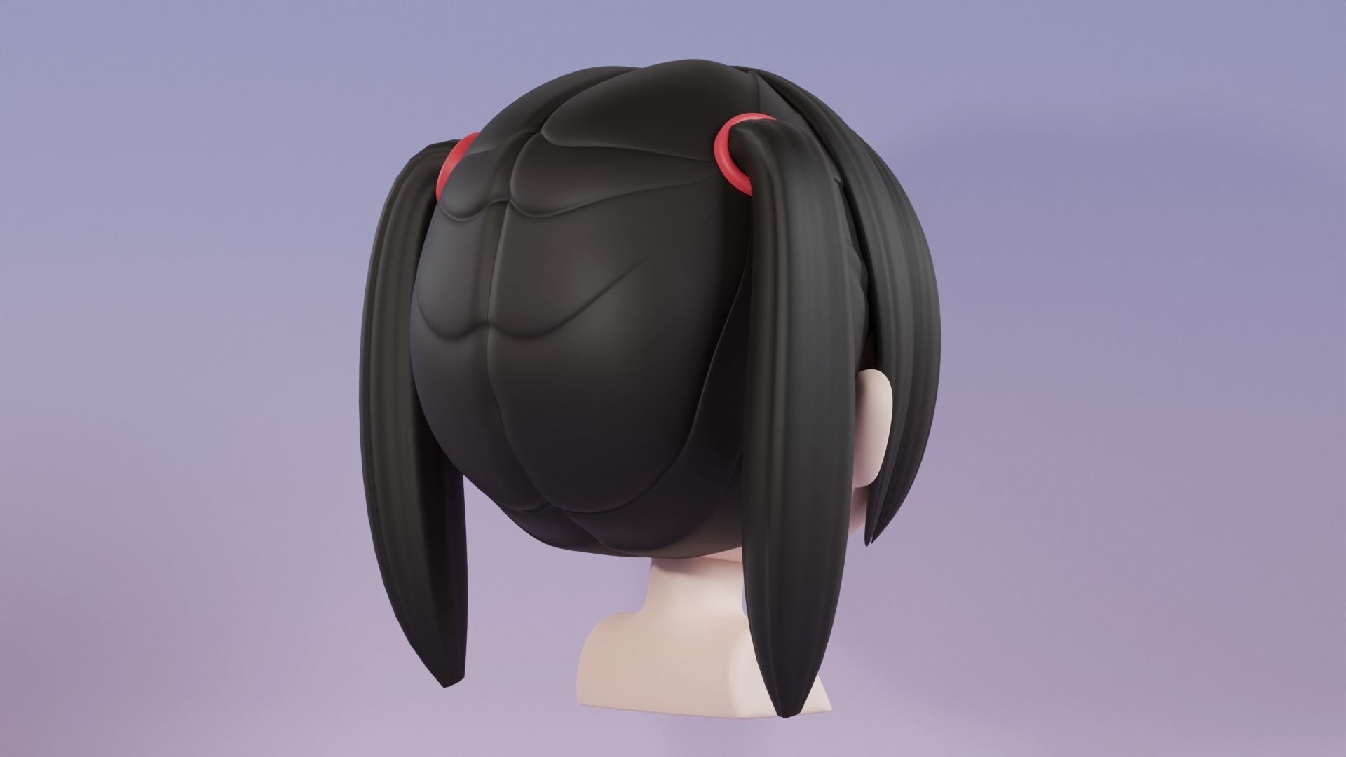 Chibi Female Hair Style 2 3D model | CGTrader