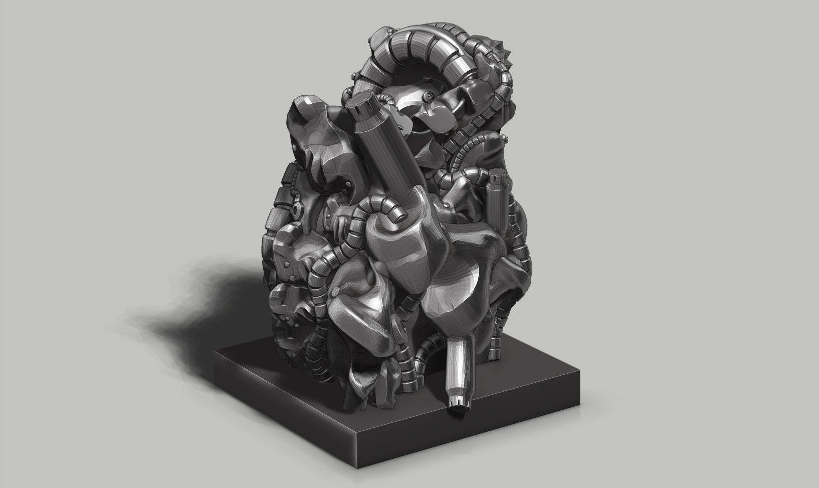 Modern Abstract robotic sculpture 3d print model 150 3D model 3D ...