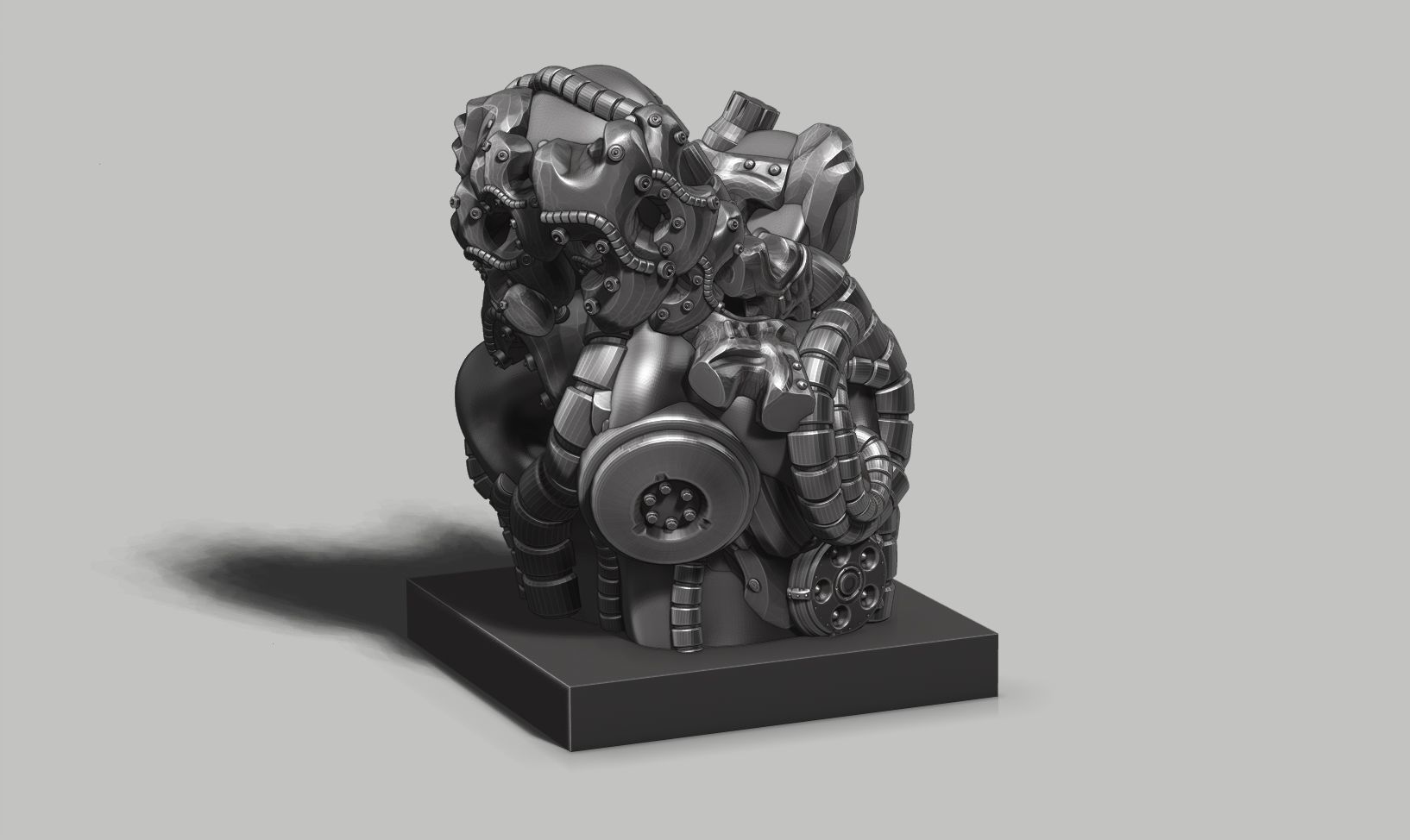 Modern Abstract robotic sculpture 3d print model 150 3D model 3D ...