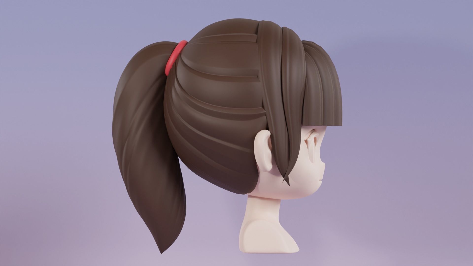 Chibi Female Hair Style 6 3D model | CGTrader