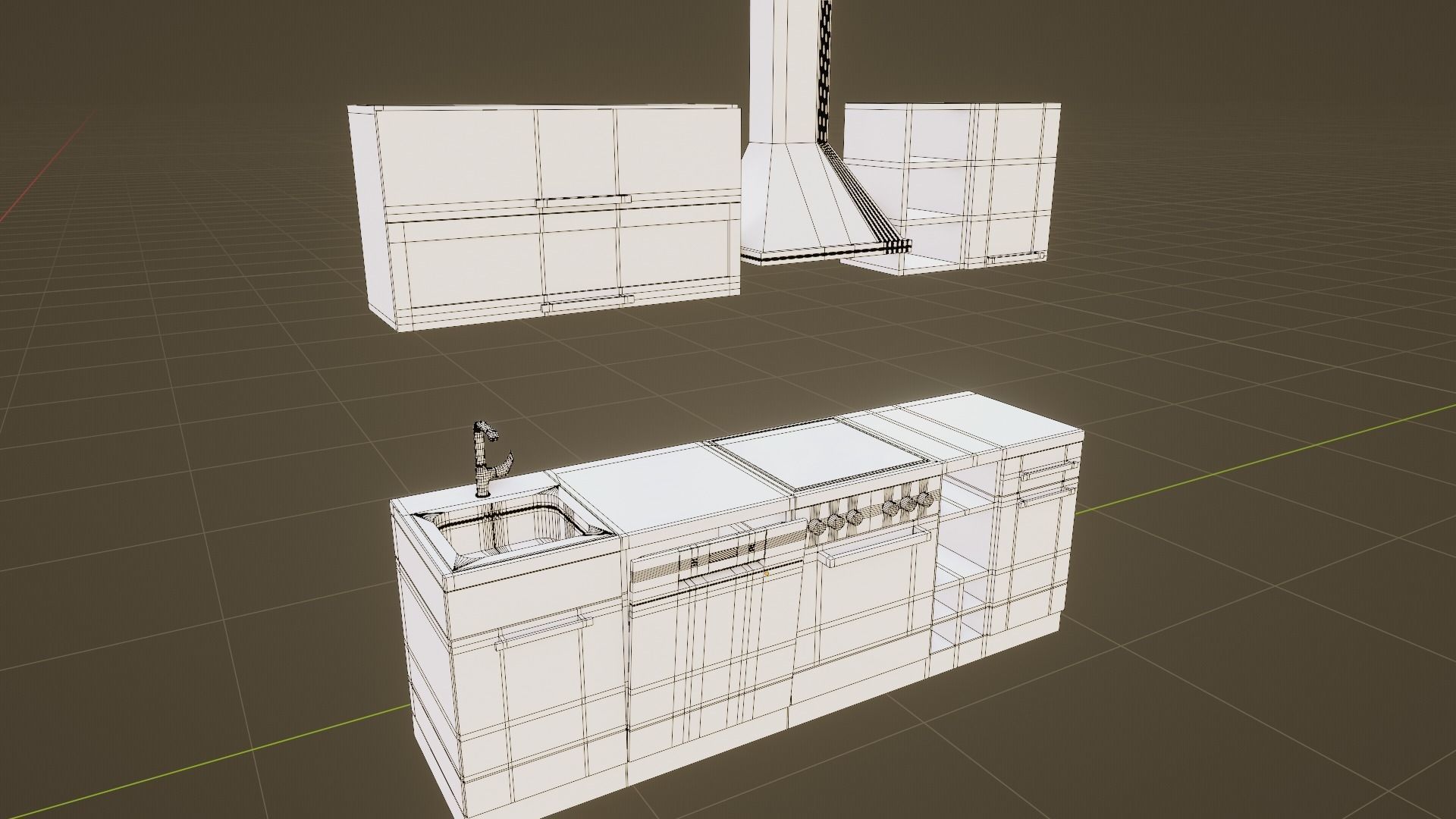 Kitchen unit model free 3D model | CGTrader