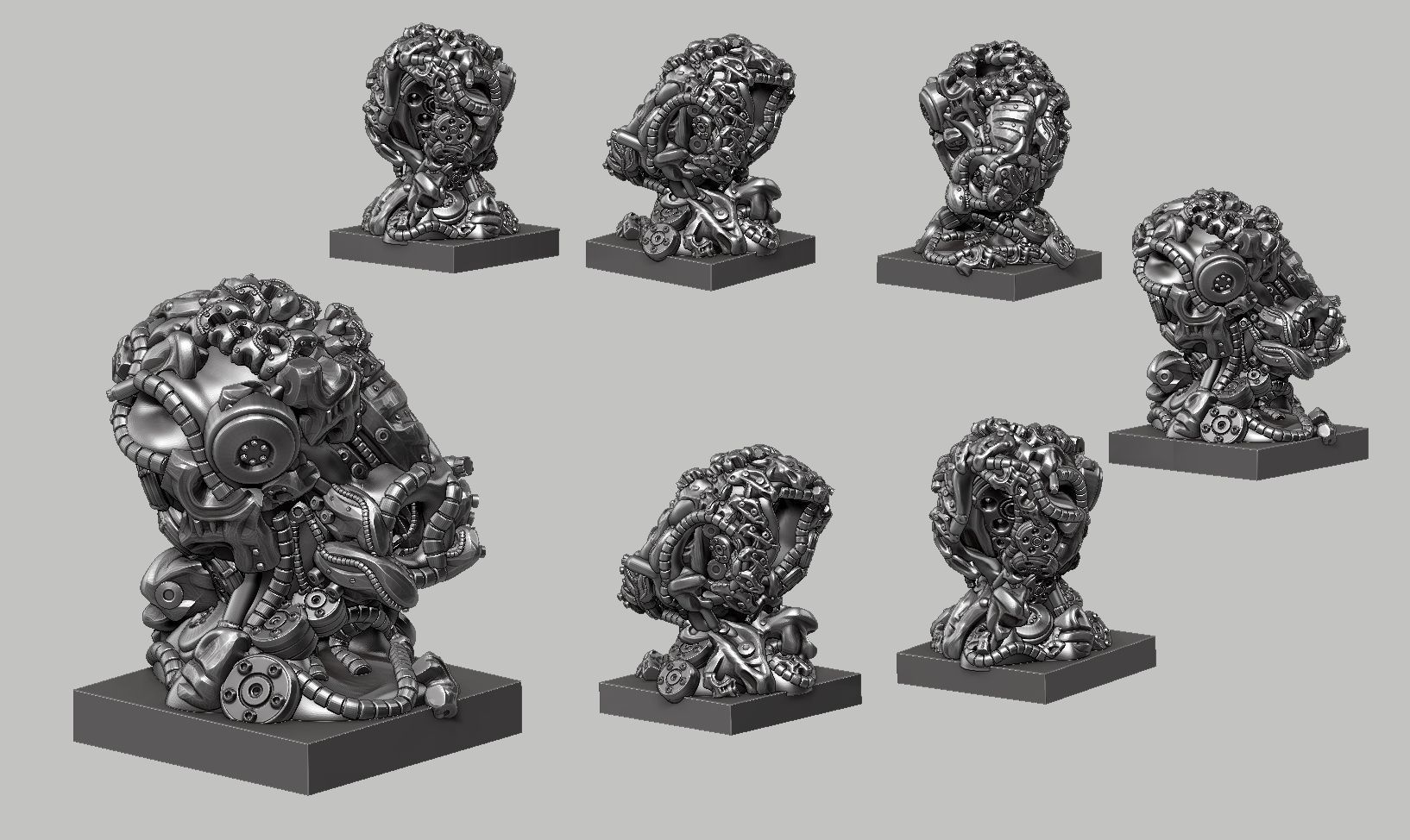 Modern Abstract robotic sculpture 3d print model 151 3D model 3D ...