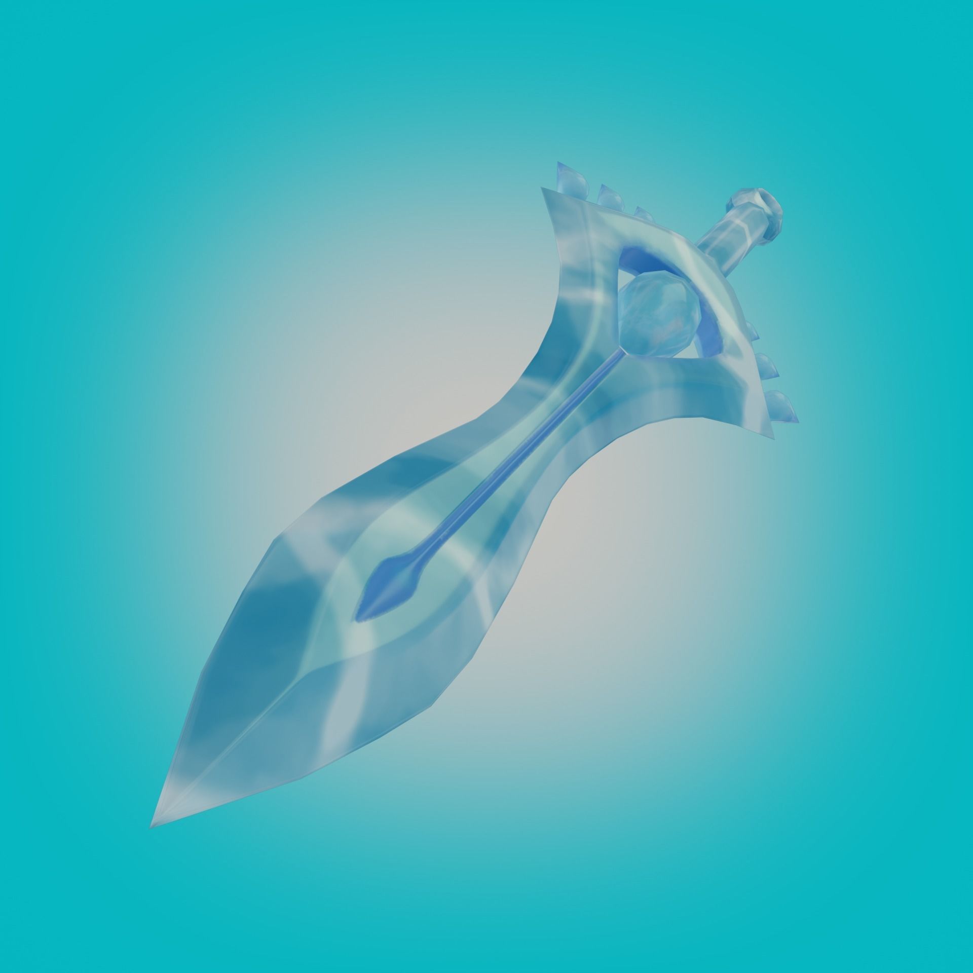 Stylized Water sword PBR low- poly game ready free VR / AR / low-poly ...