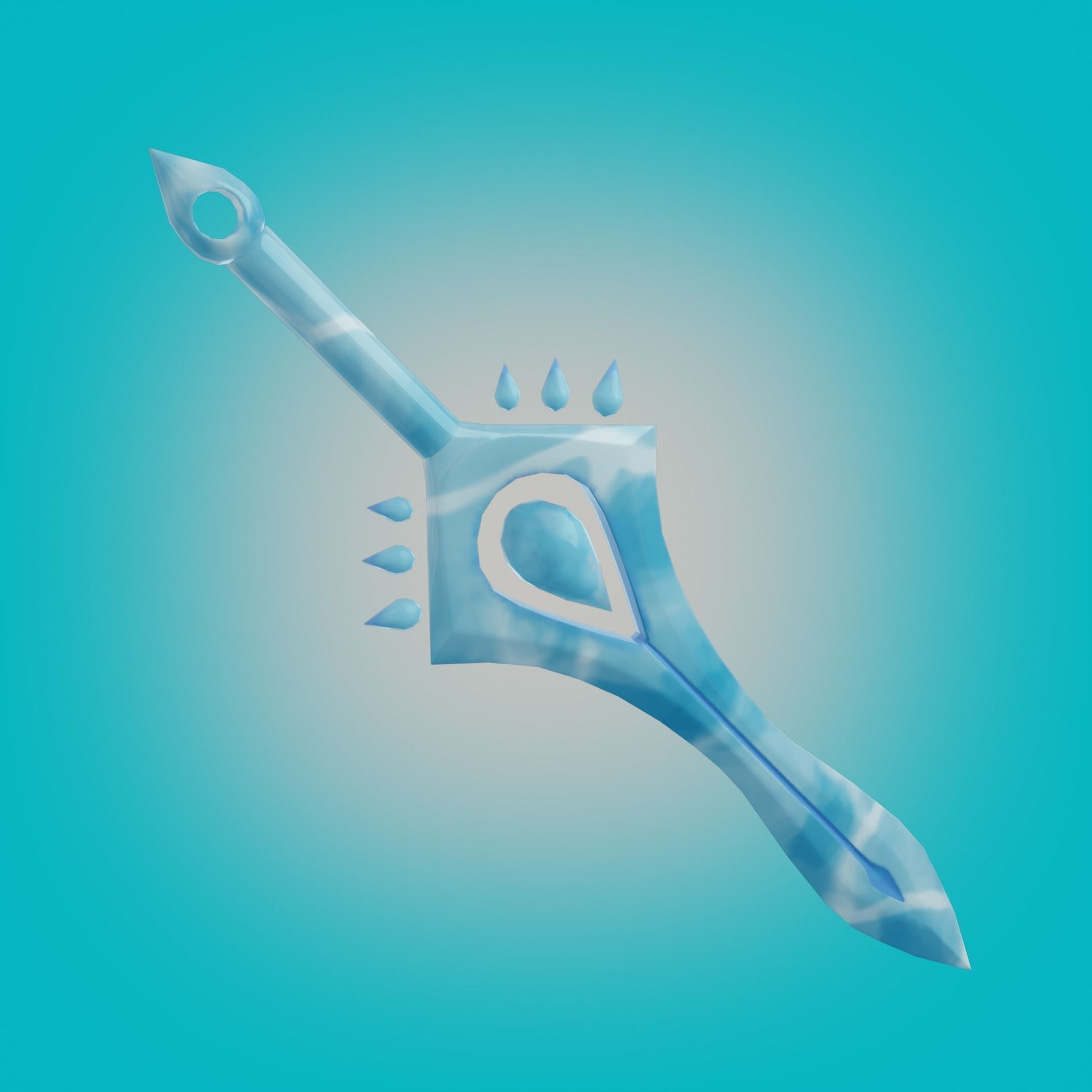 Stylized Water sword PBR low- poly game ready free VR / AR / low-poly ...