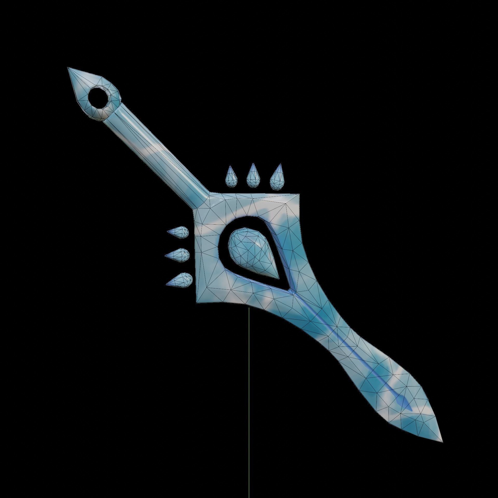 Stylized Water sword PBR low- poly game ready free VR / AR / low-poly ...