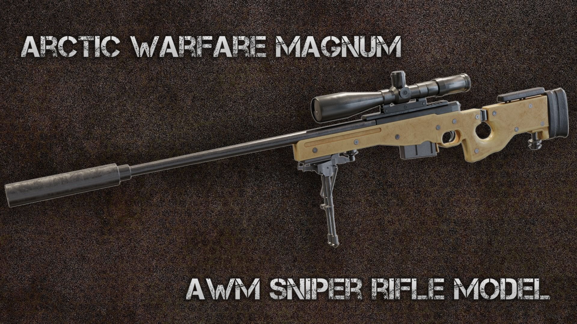 3D model Arctic Warfare Magnum - AWP L96A1 VR / AR / low-poly rigged ...