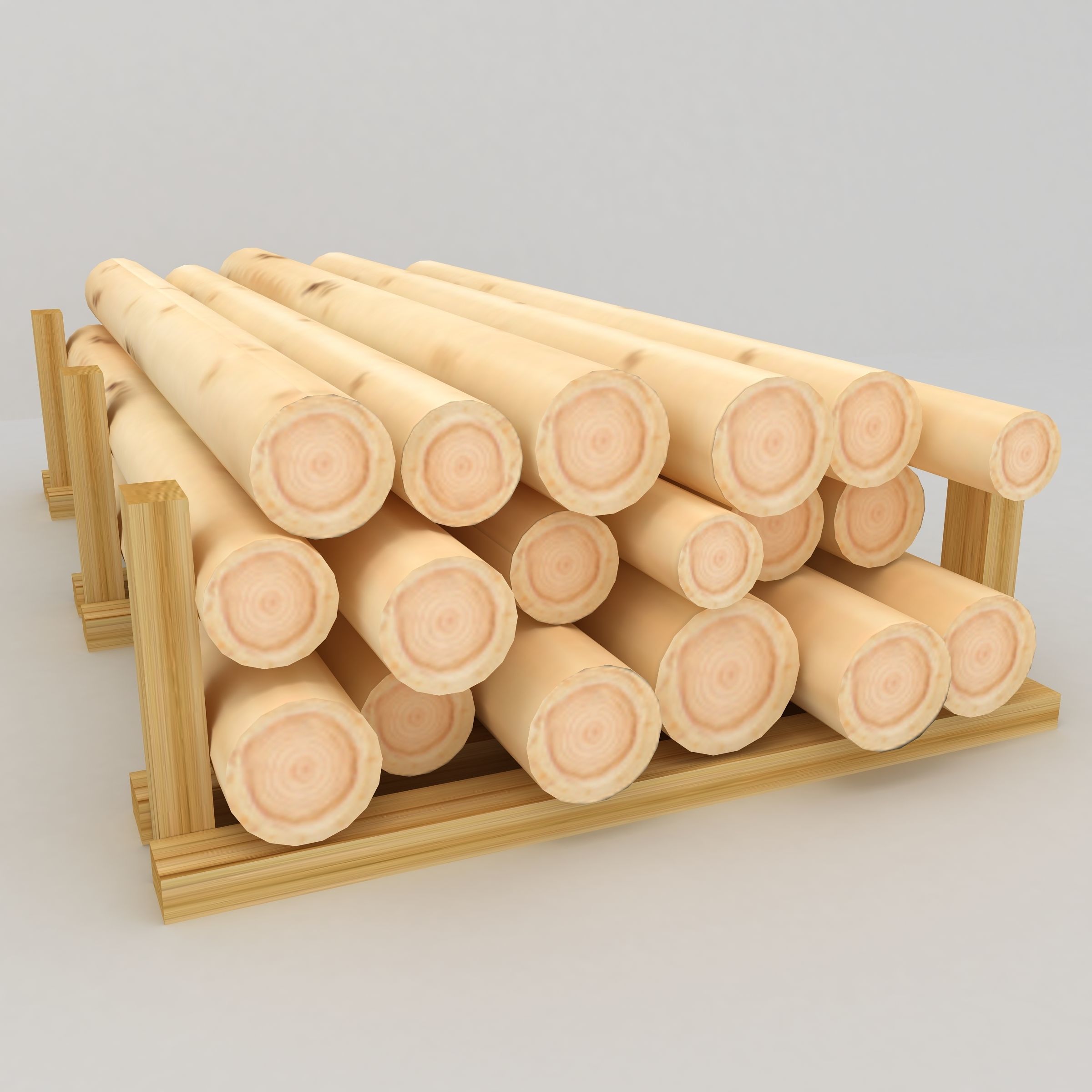 Wooden Log Stack 3D model | CGTrader