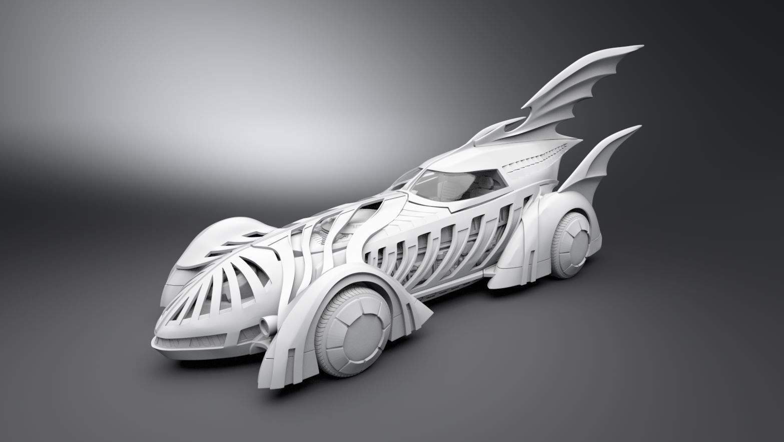 Batmobile 1995 forever scale model 3D model 3D printable | CGTrader