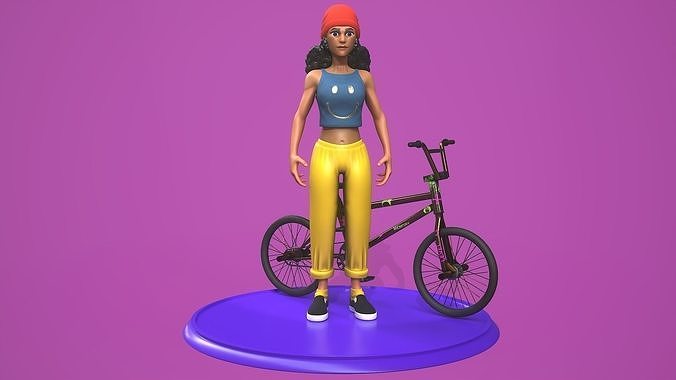 3D model Stylized Skater girl VR / AR / low-poly | CGTrader