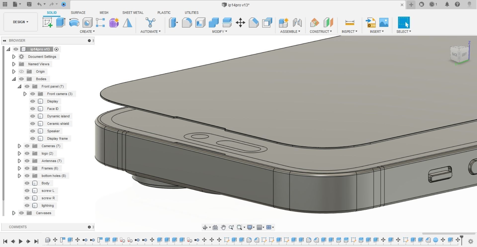 Apple iPhone 14 Pro Purple color Keyshot Blender Cinema 4D 3D model ...