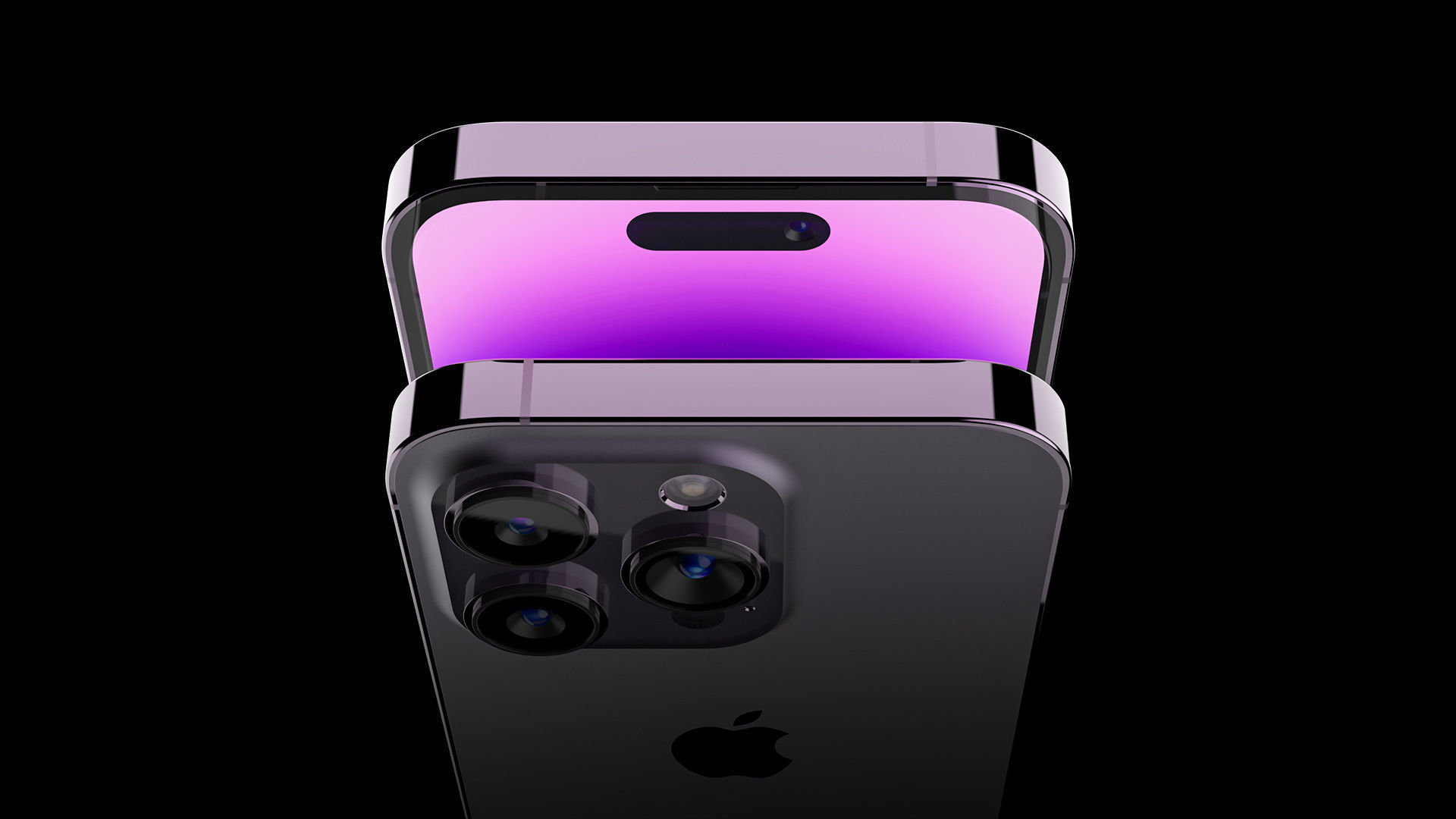 Apple iPhone 14 Pro Purple color Keyshot Blender Cinema 4D 3D model ...