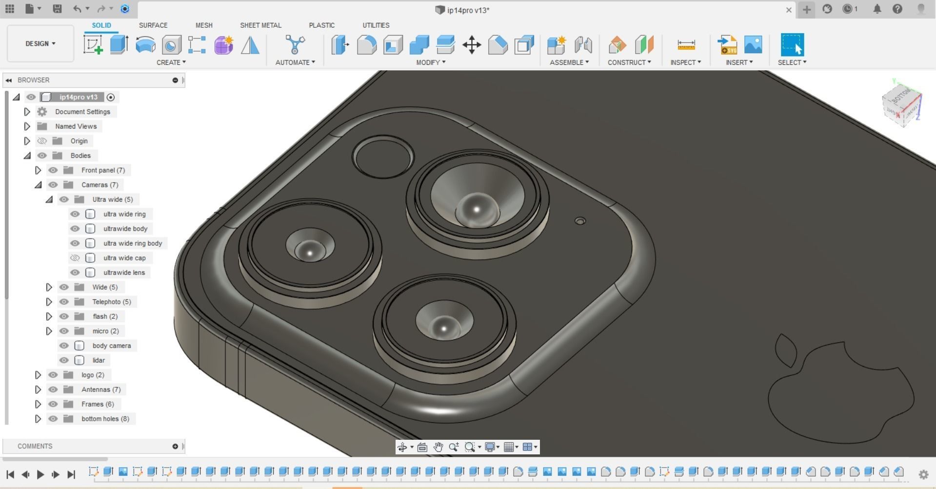 Apple iPhone 14 Pro Purple color Keyshot Blender Cinema 4D 3D model ...