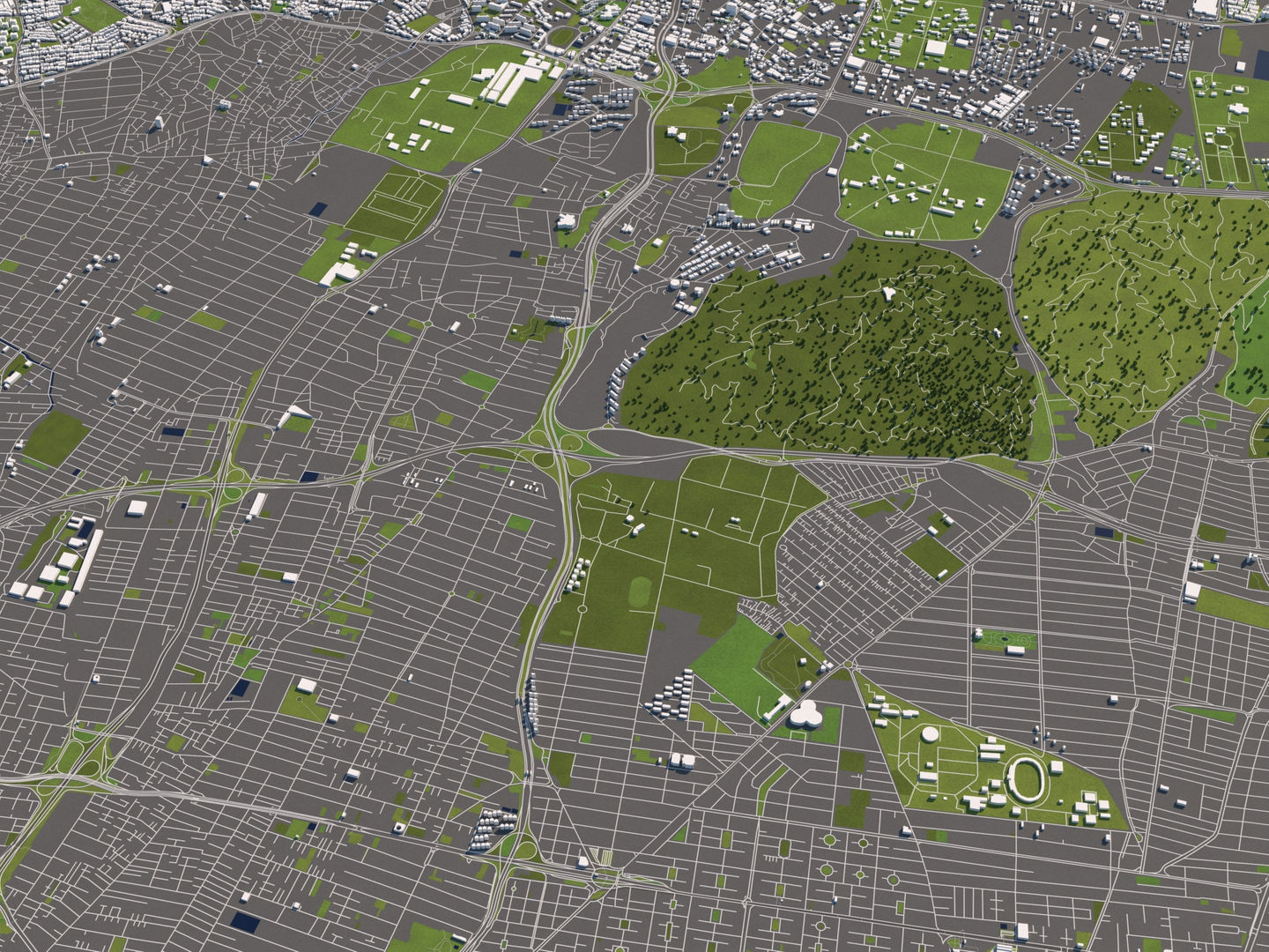 Tehran Iran 50x50km City Map 3D model | CGTrader