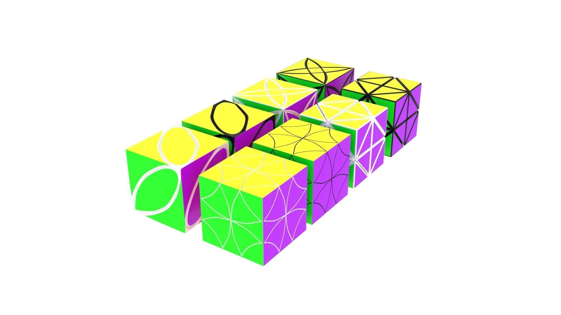 Rubiks Cubes Collection 3D model | CGTrader