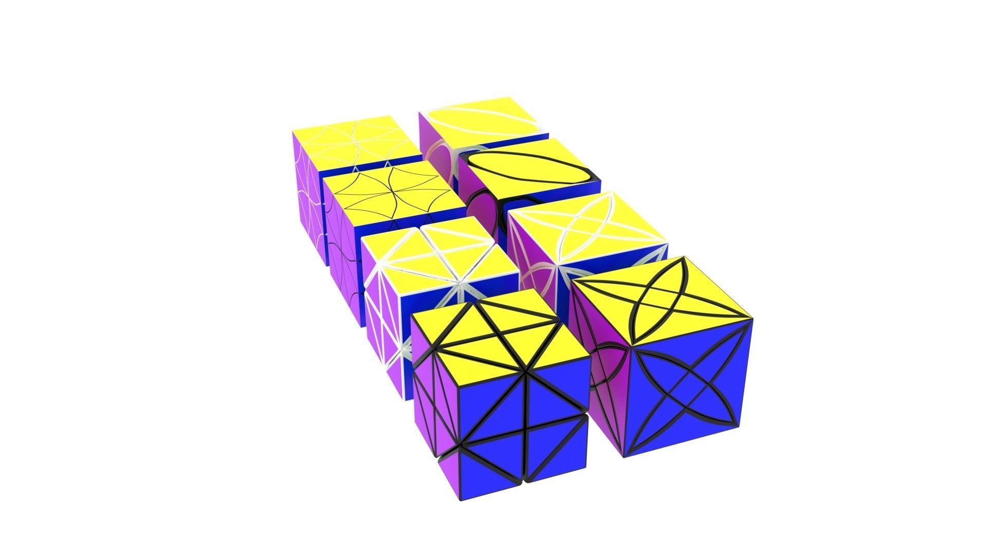 Rubiks Cubes Collection 3D model | CGTrader