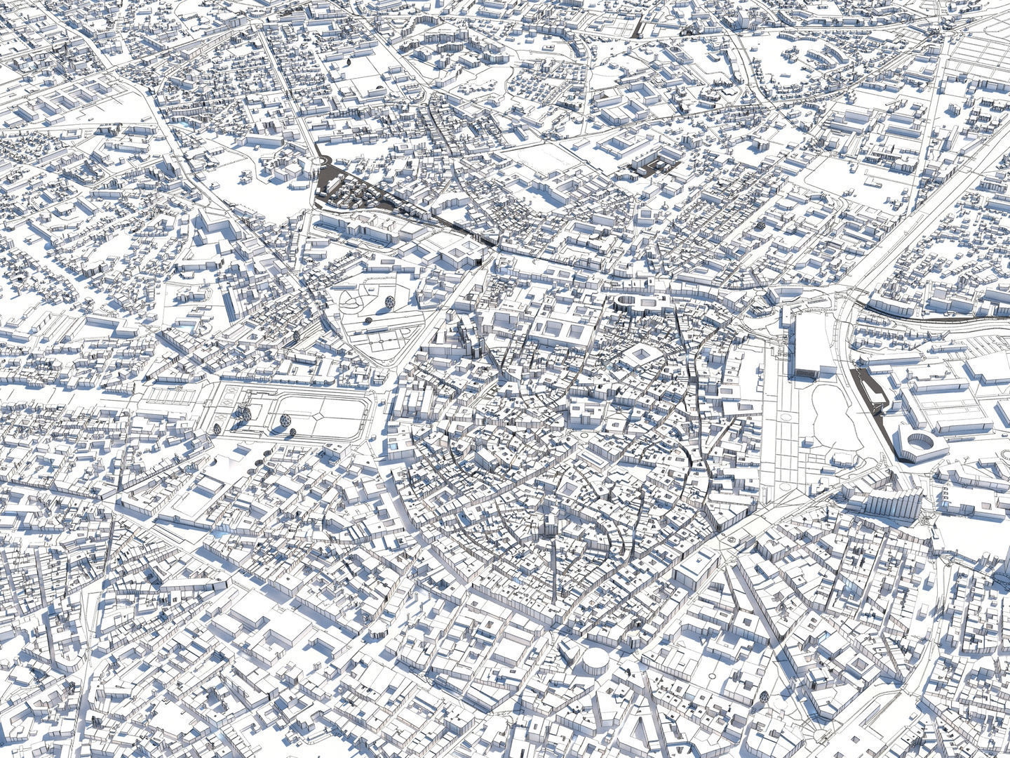 Montpellier France 50x50km 3D City Map 3D model | CGTrader