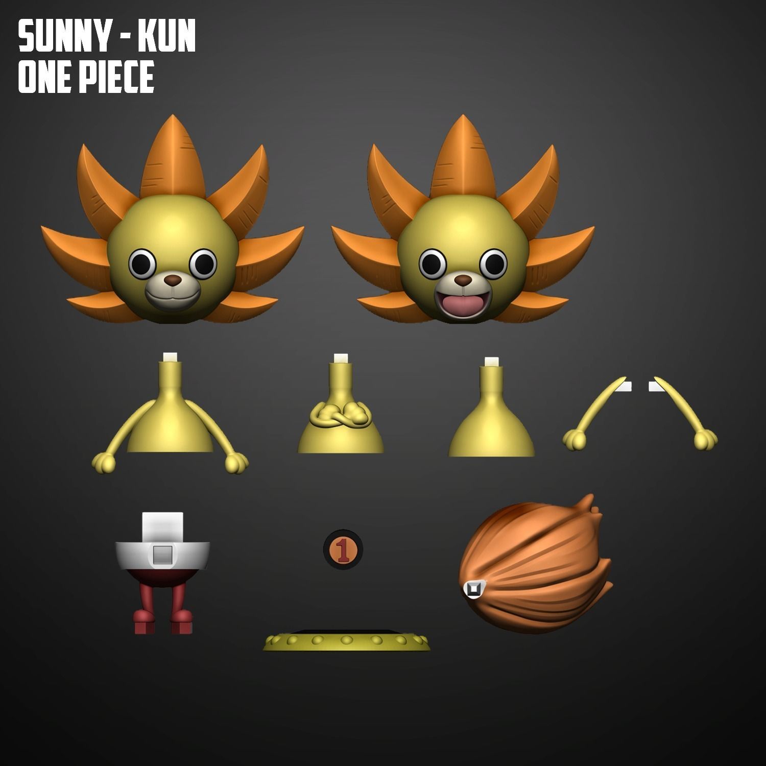 SUNNY - KUN - ONE PIECE 3D model 3D printable | CGTrader