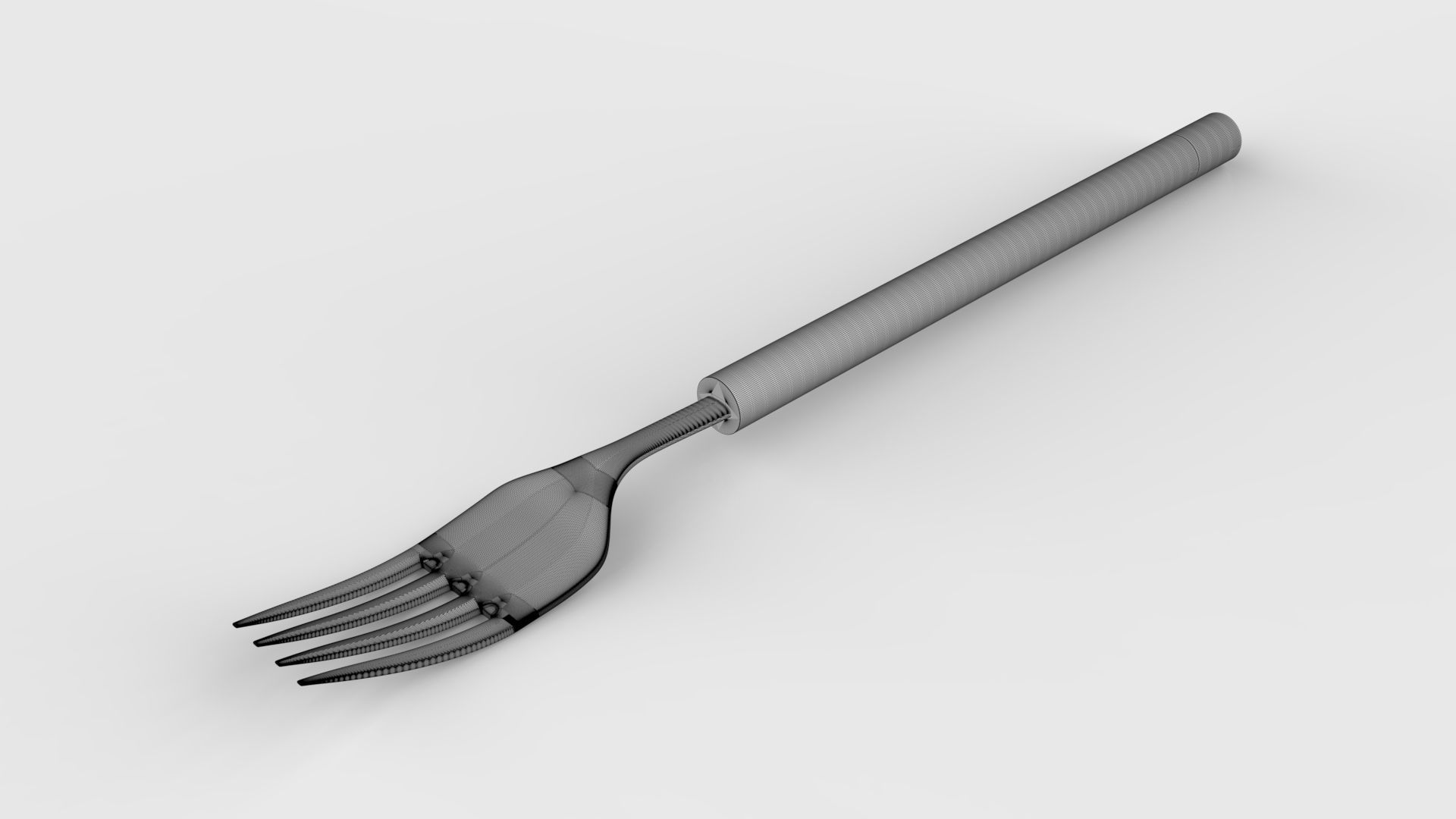 Minimalist design fork 3D model rigged | CGTrader
