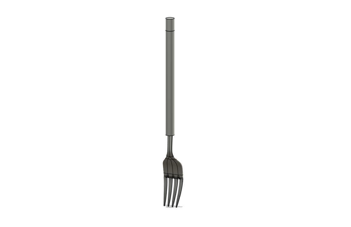Minimalist design fork 3D model rigged | CGTrader