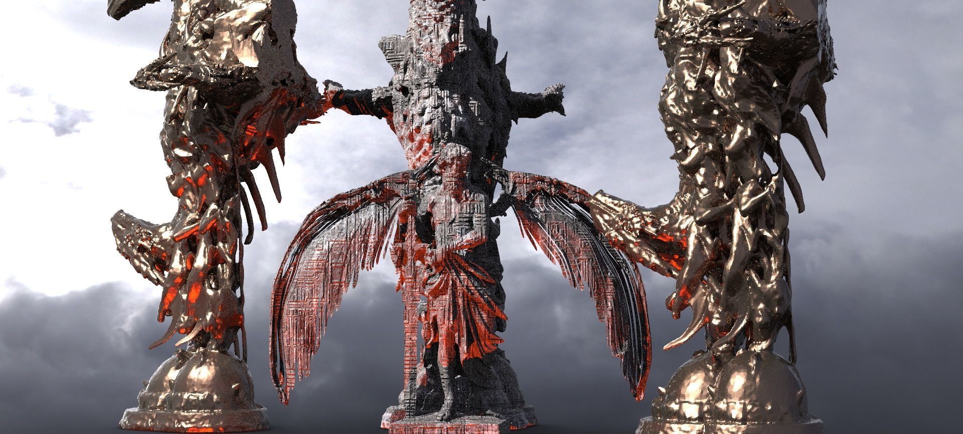 Hades With Dark Underworld Pillars 3D model | CGTrader