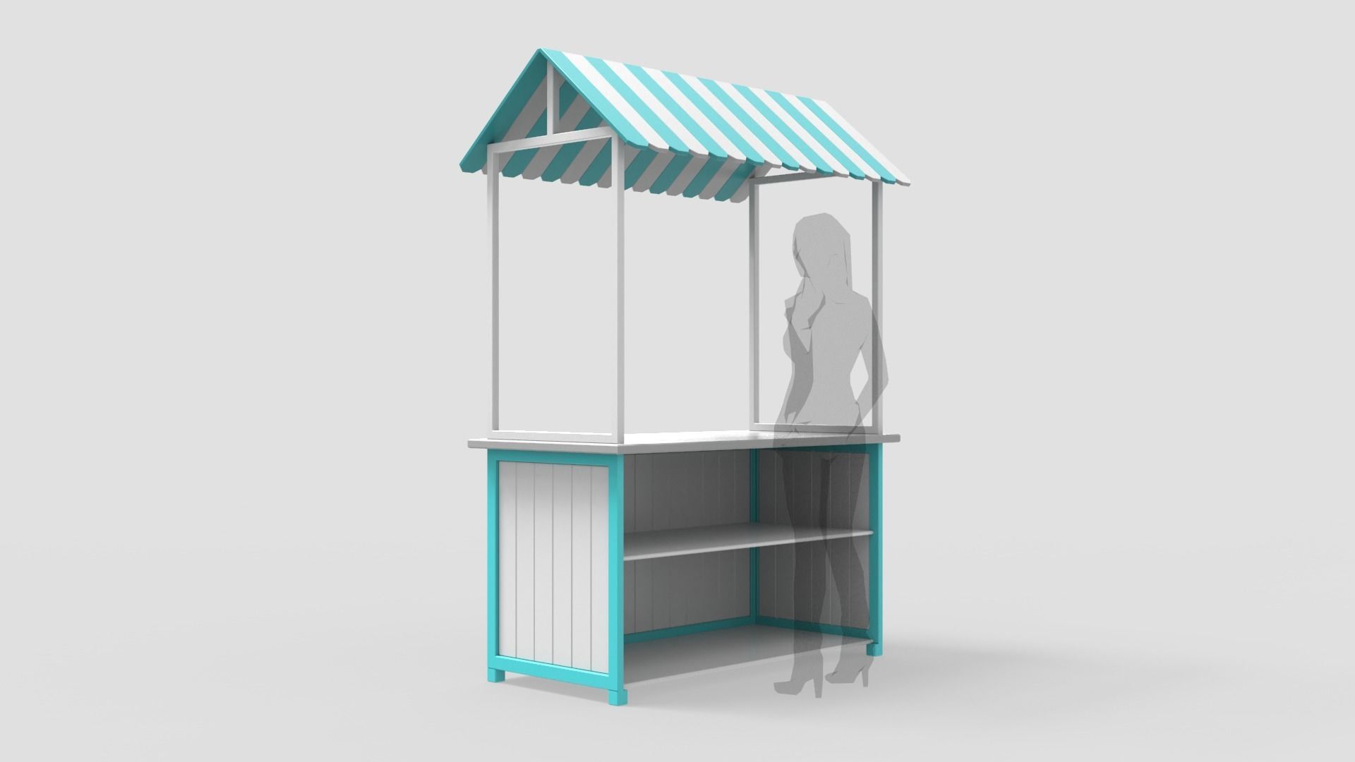 Wooden Food Stand 1 3D model | CGTrader