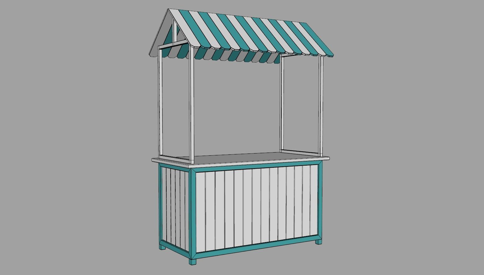 Wooden Food Stand 1 3D model | CGTrader