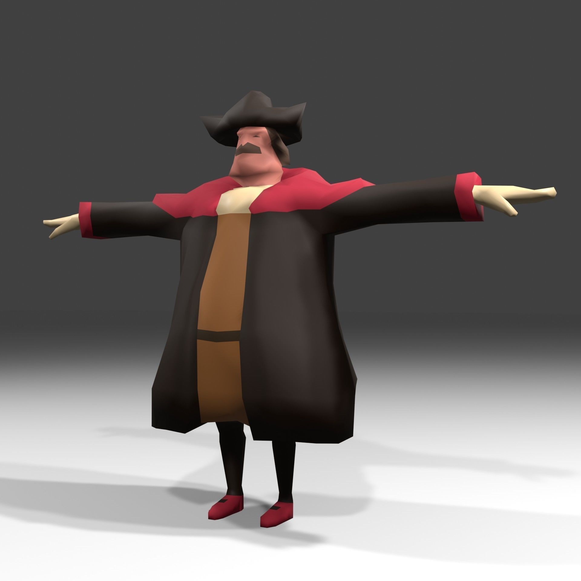 3D model Stylized Lowpoly 17th Fat Man VR / AR / low-poly | CGTrader