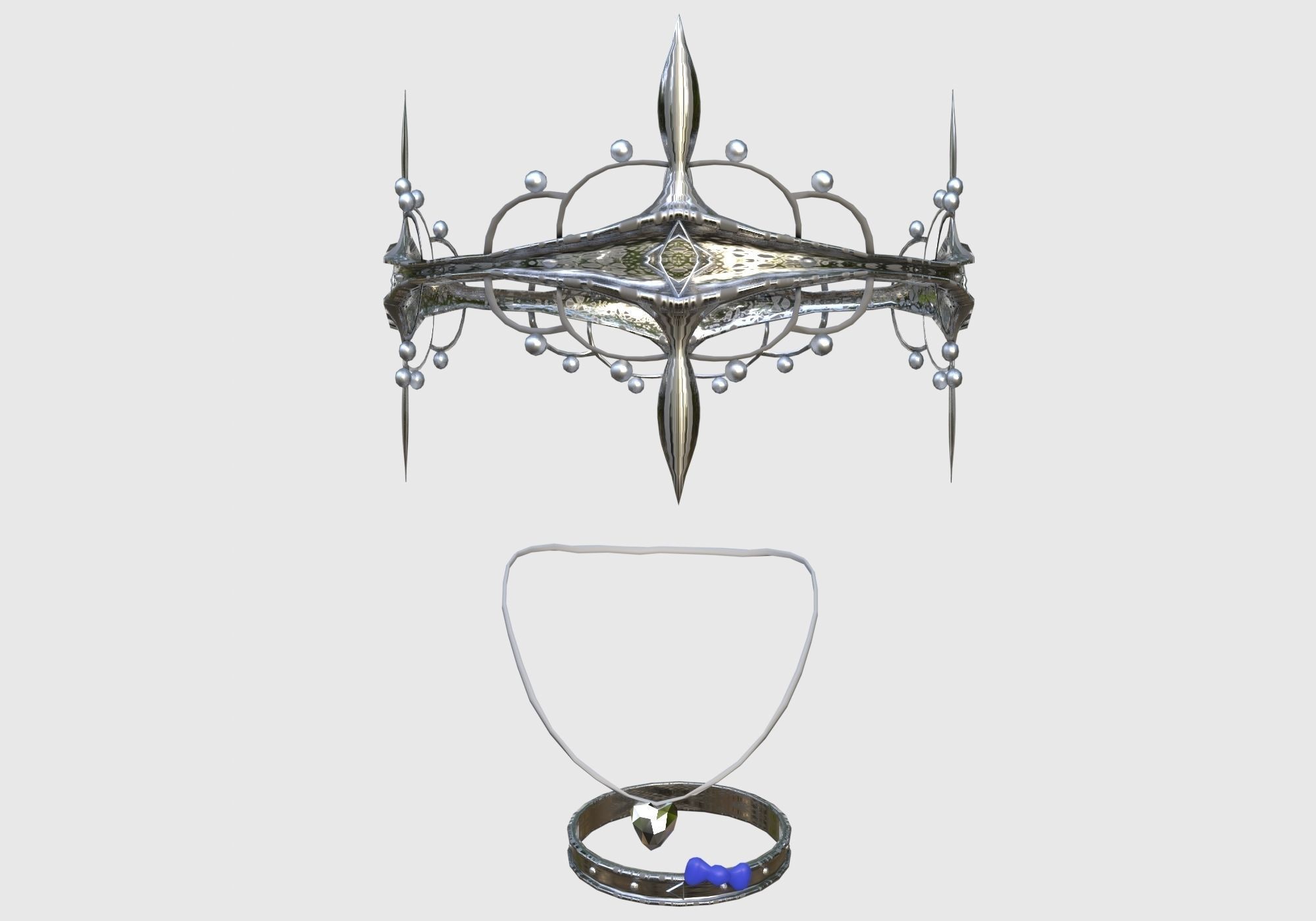 Silver Set Jewellery 3D model | CGTrader
