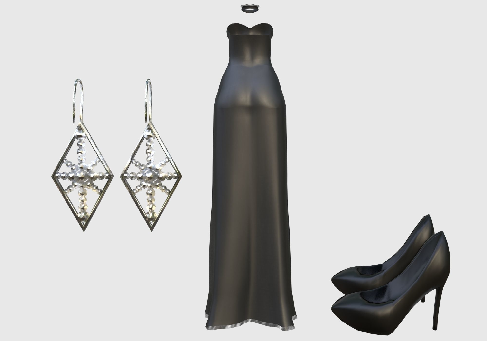 3D model Female Elegant Outfit VR / AR / low-poly | CGTrader