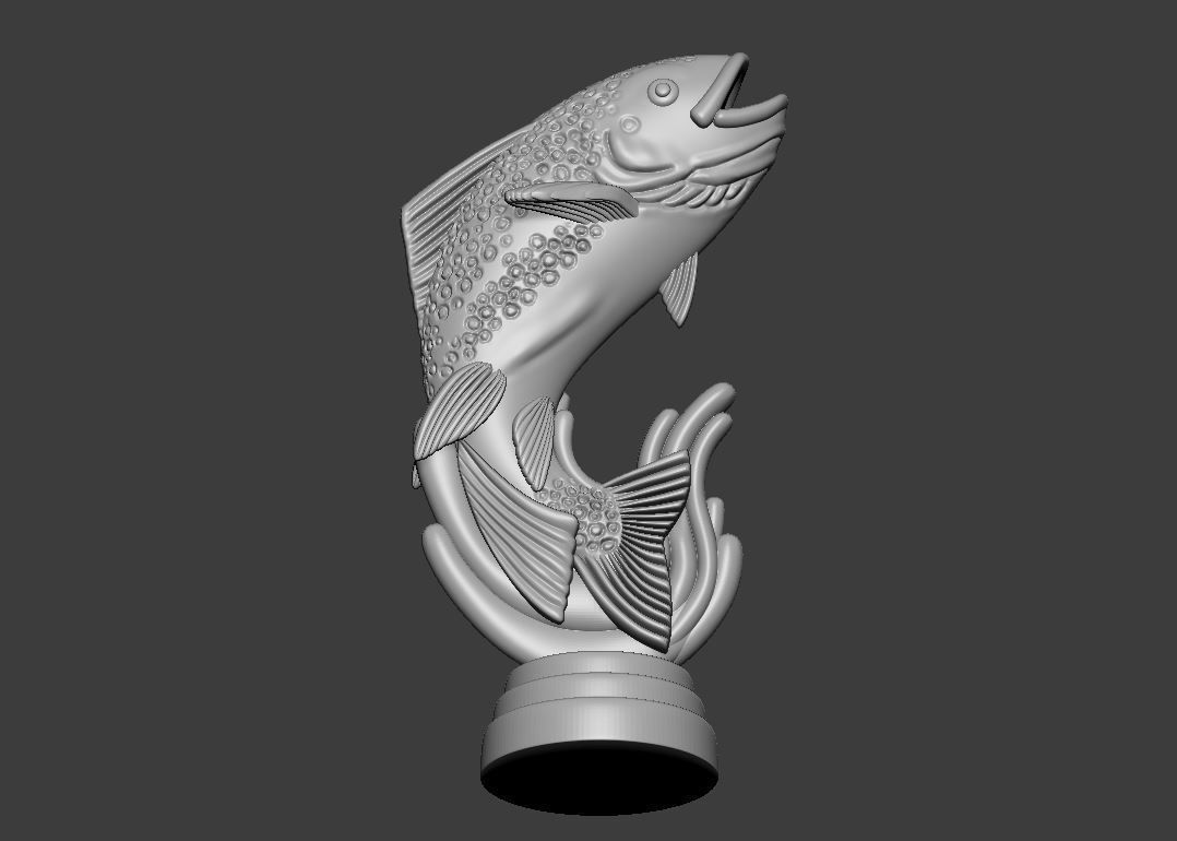 Trout Sculpture 3D model 3D printable | CGTrader