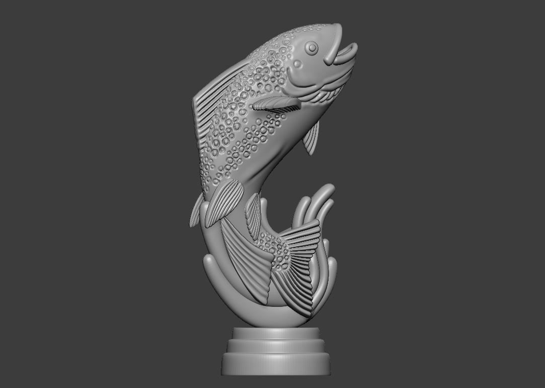 Trout Sculpture 3D model 3D printable | CGTrader
