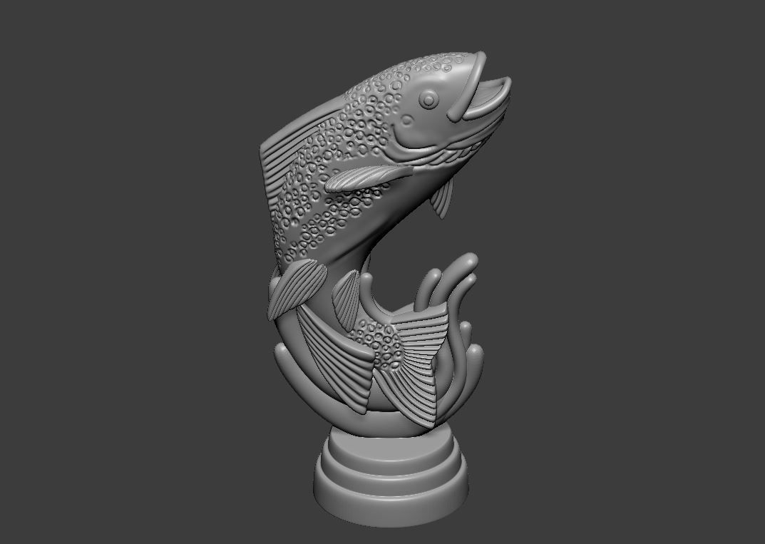 Trout Sculpture 3D model 3D printable | CGTrader