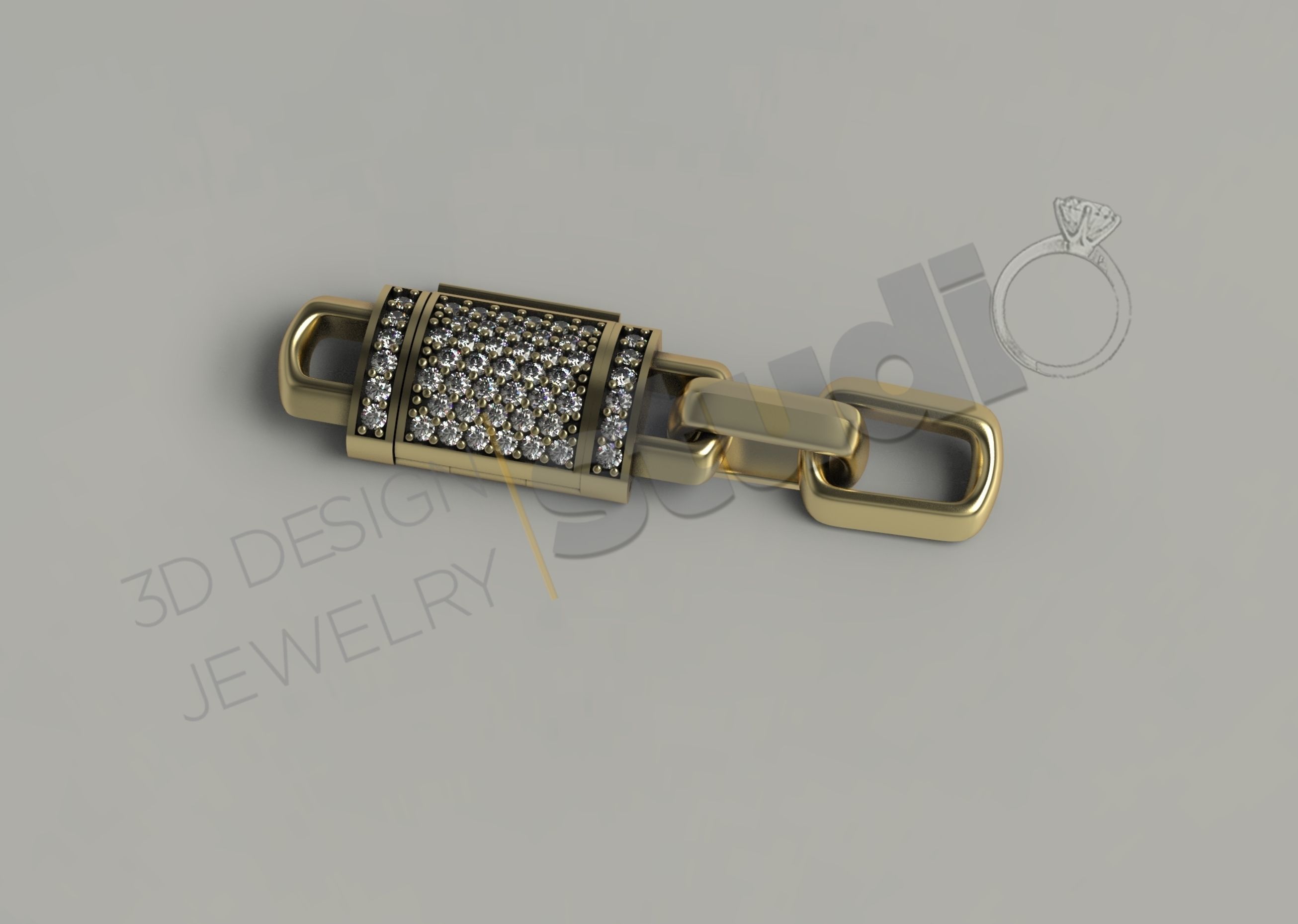 Detailed chain clasplink 3d model 3D model 3D printable | CGTrader