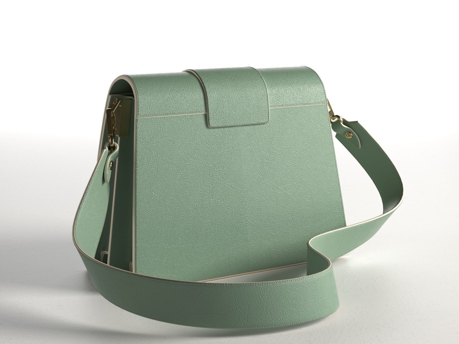 Box Crescent Bag 3D model | CGTrader