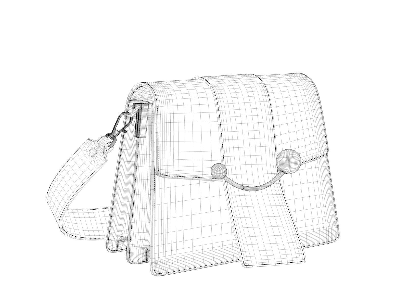 Box Crescent Bag 3D model | CGTrader