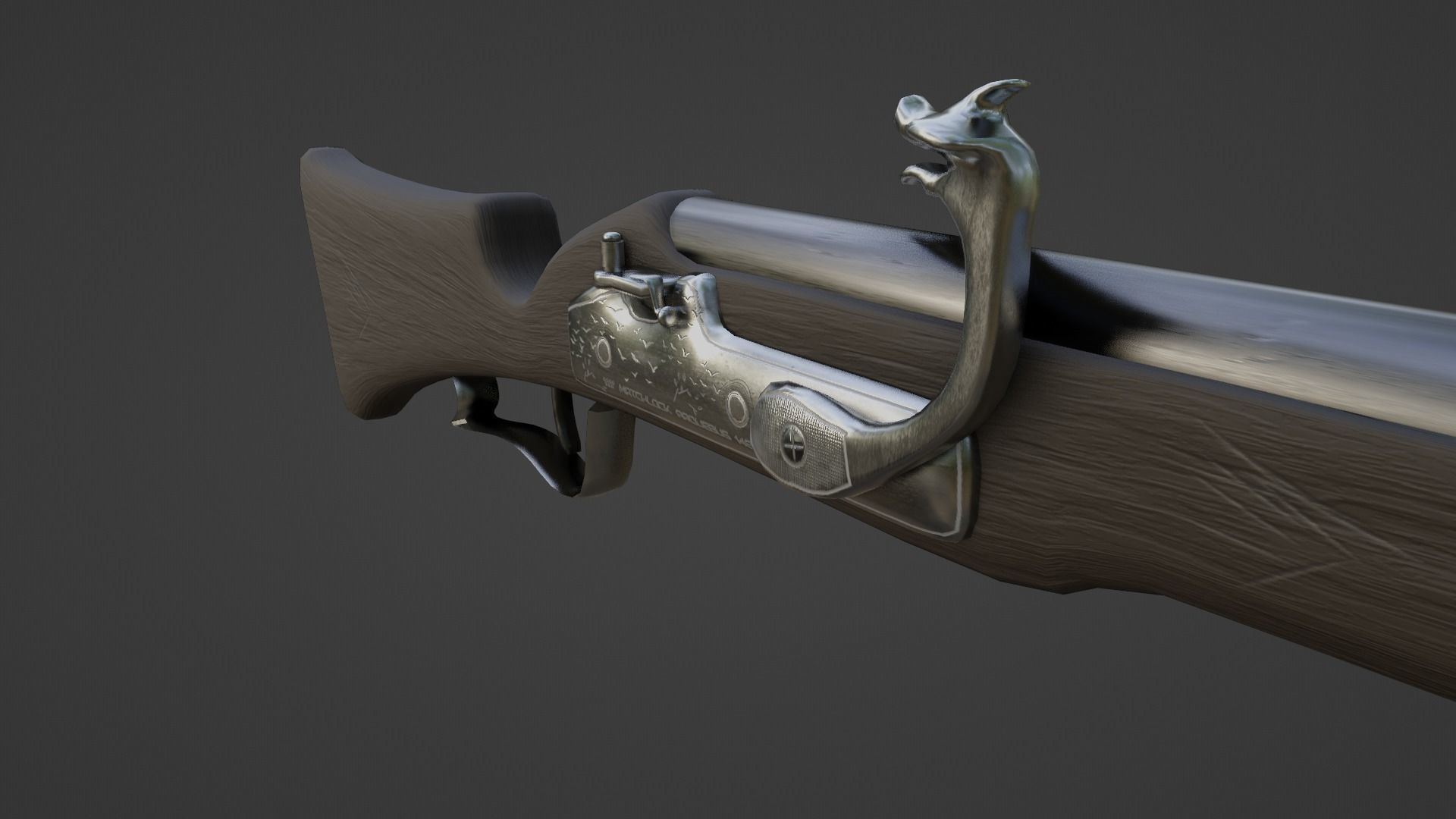 3D model 1480 Matchlock Arquebus Long Rifle VR / AR / low-poly | CGTrader