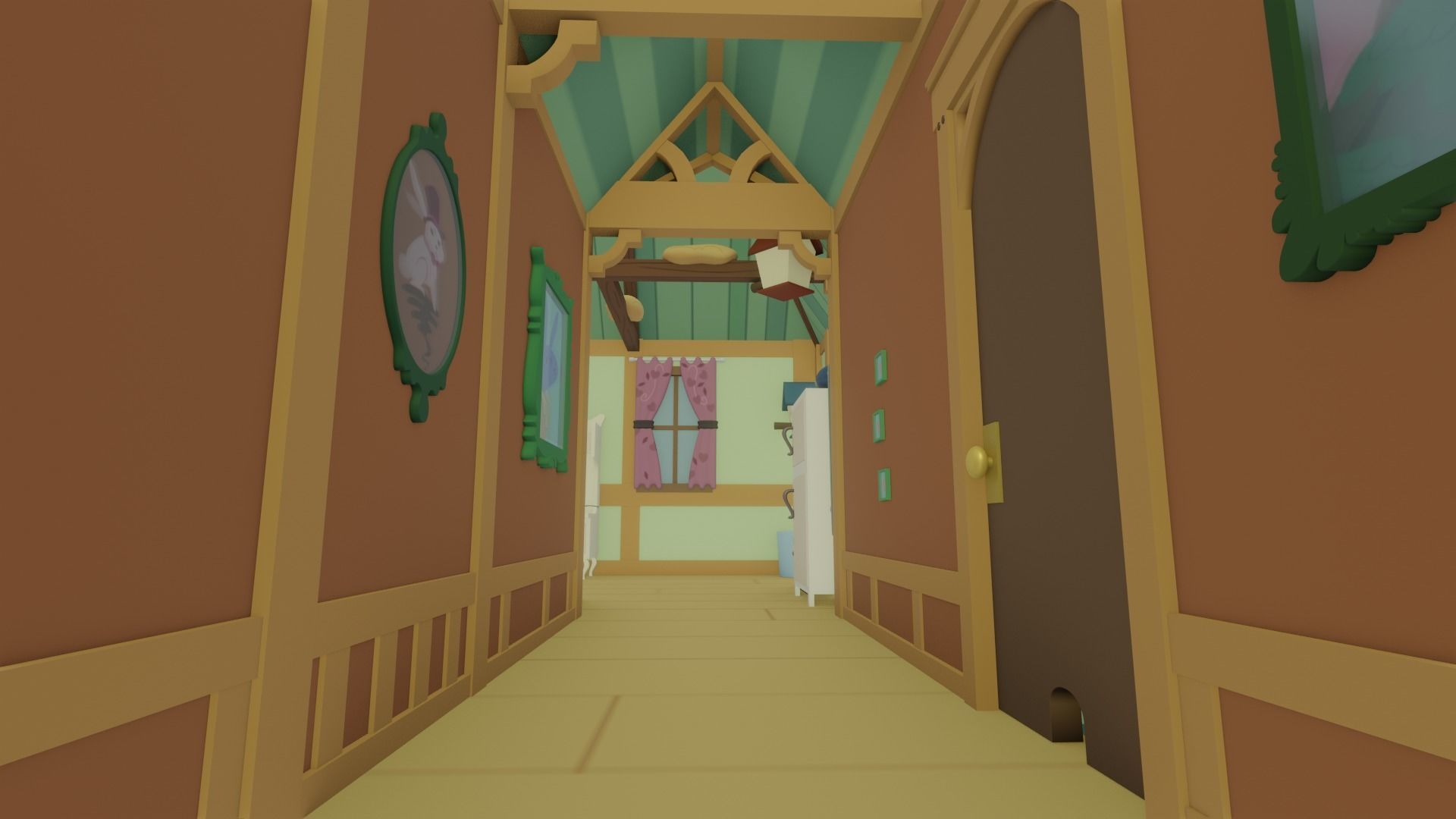 Fluttershy Cottage Inside 3D model rigged | CGTrader