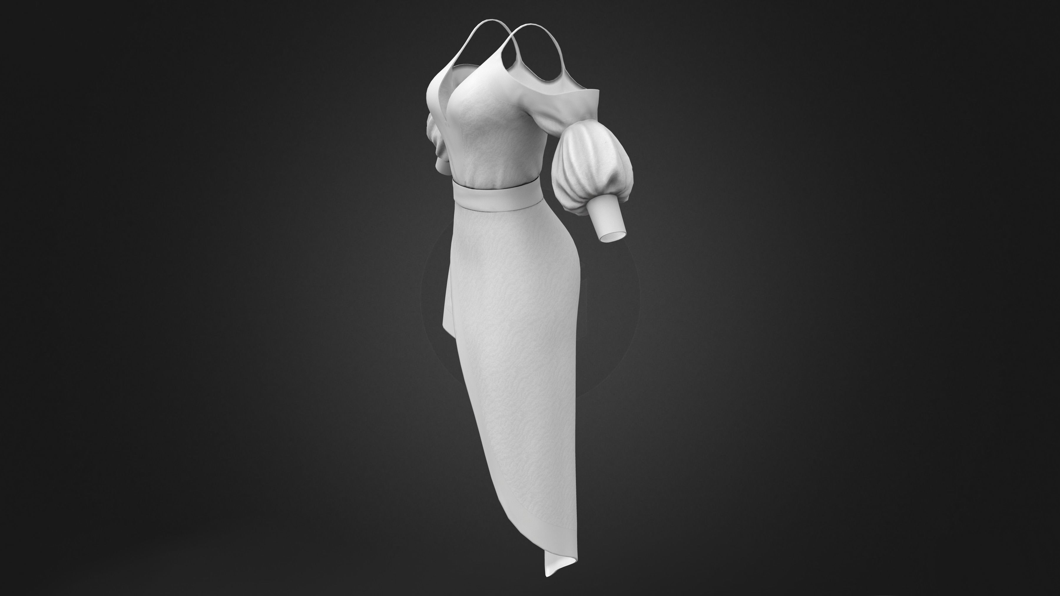 3D model Fashion Diva Outfit With Puffy Sleeves V2 VR / AR / low-poly ...