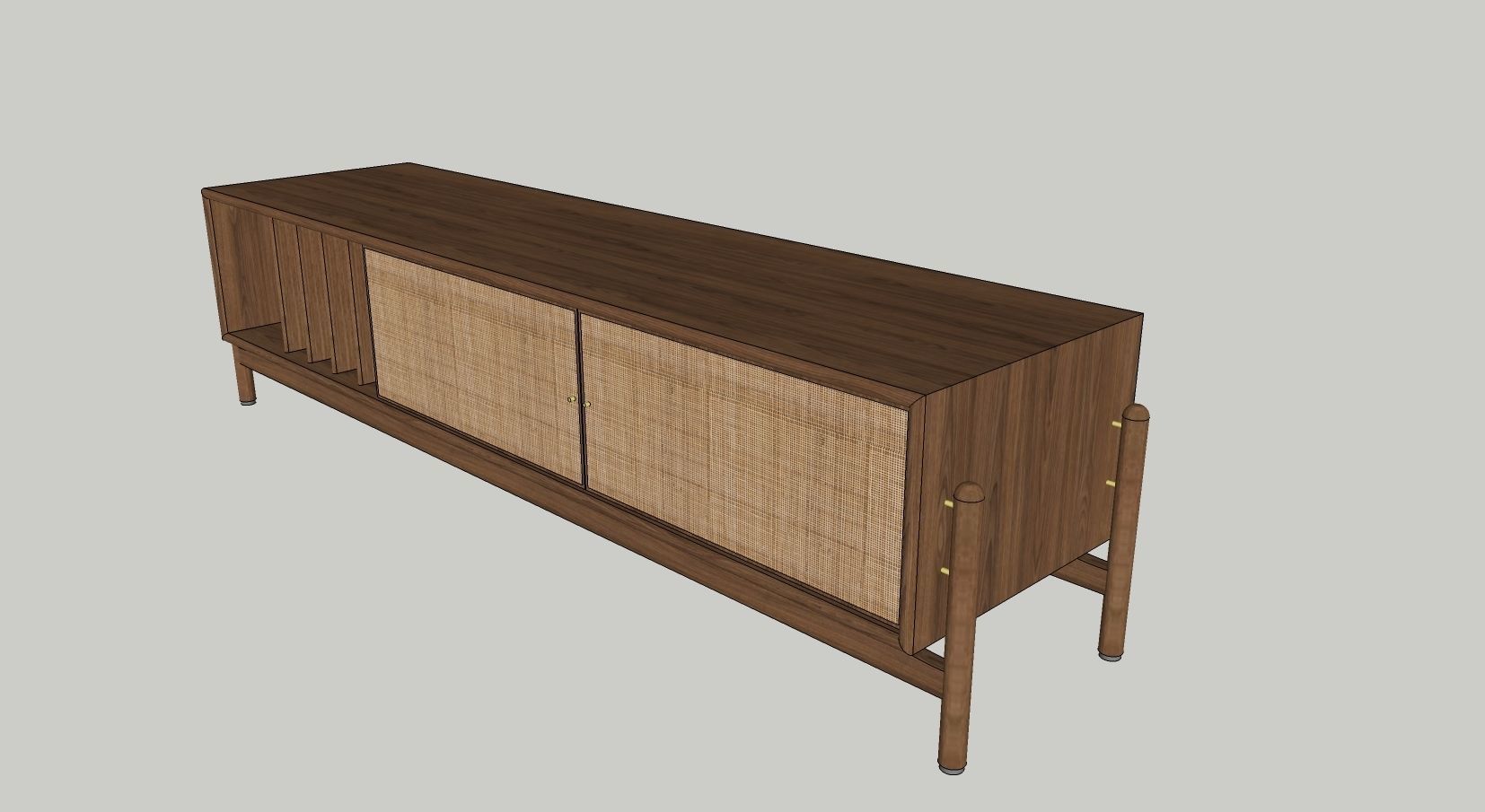 Wooden Cane TV Unit Sketchup Model Download 3D model | CGTrader