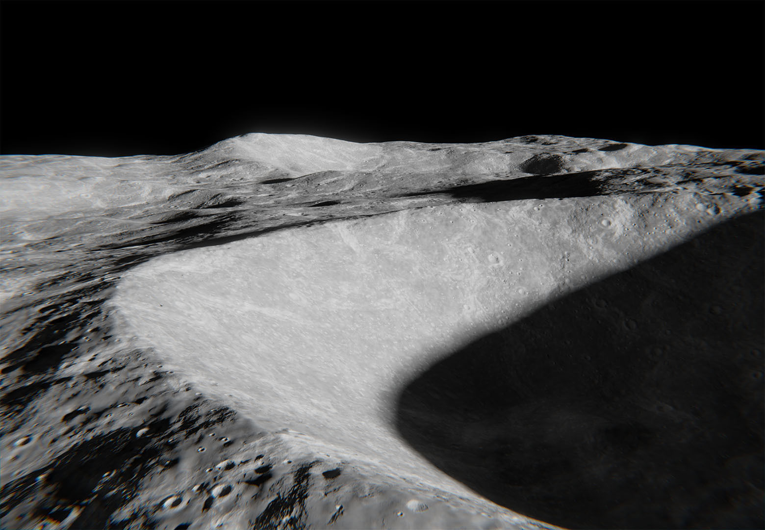 Lunar North Pole And South Pole Terrain - Moon- craters- 3D model ...