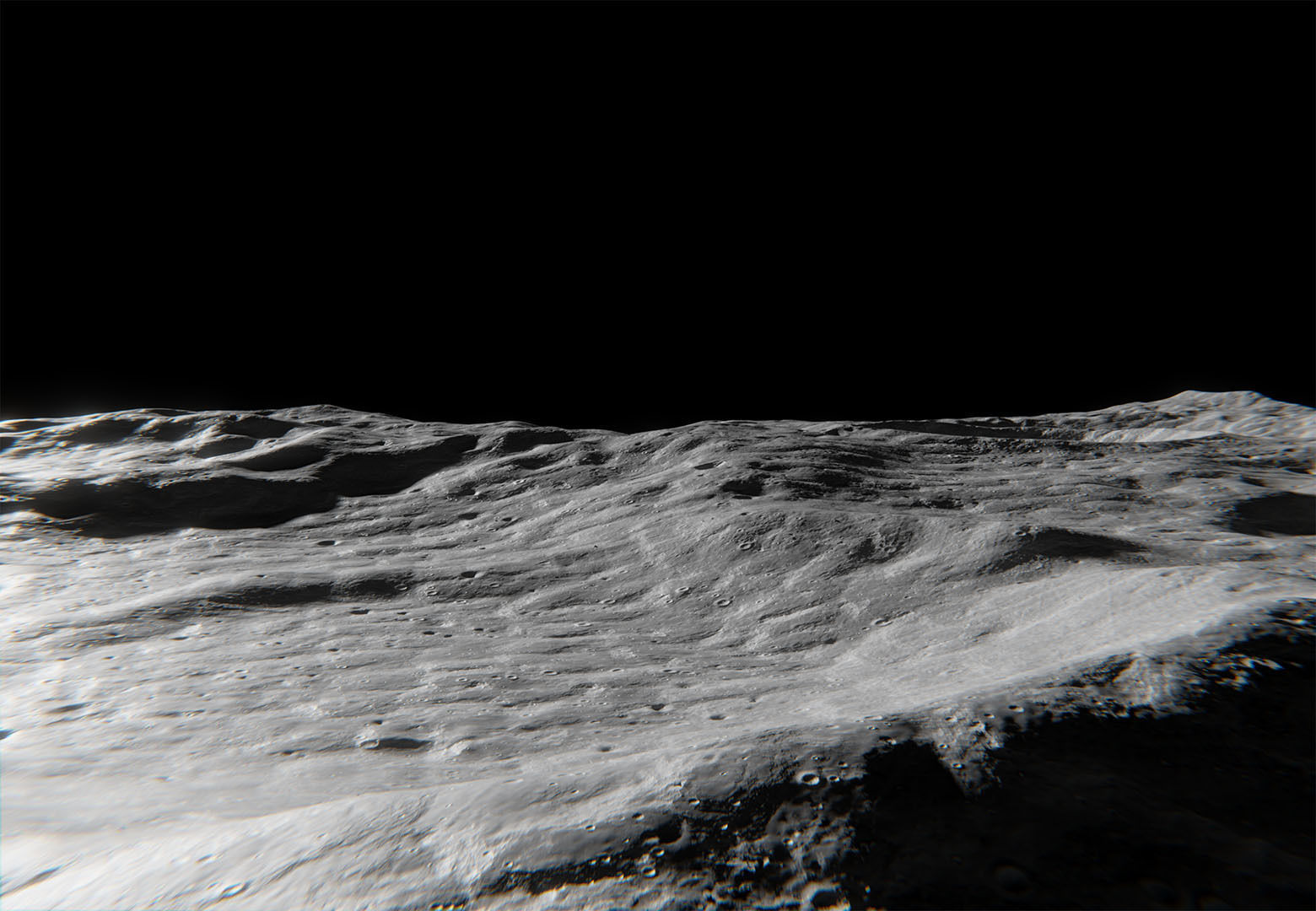 Lunar North Pole And South Pole Terrain - Moon- craters- 3D model ...