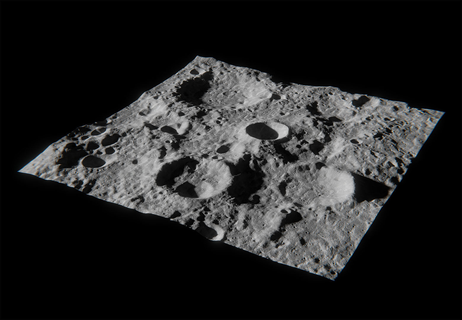 Lunar North Pole And South Pole Terrain - Moon- craters- 3D model ...