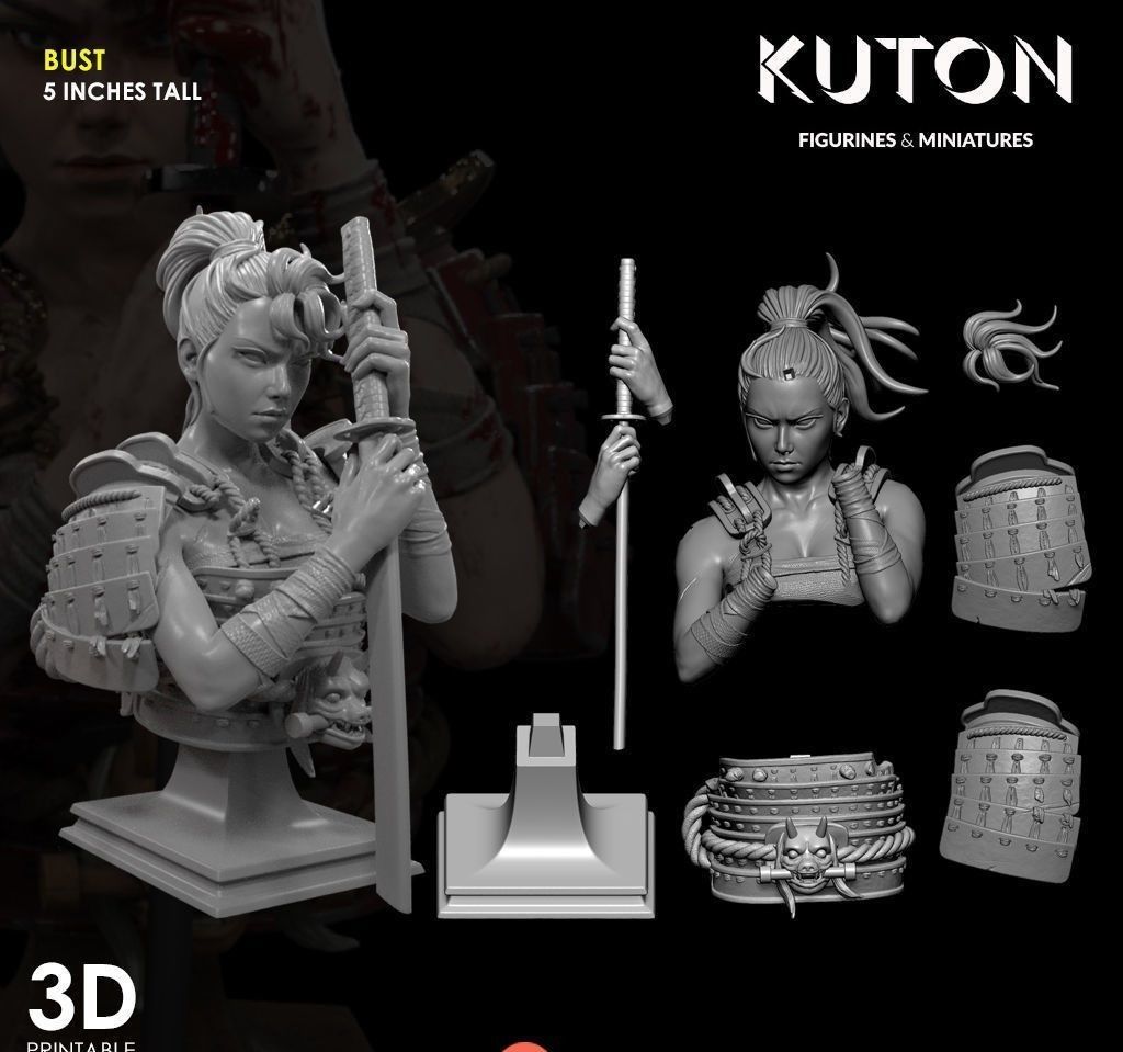 Kinjo kuton bust 3D model 3D printable | CGTrader