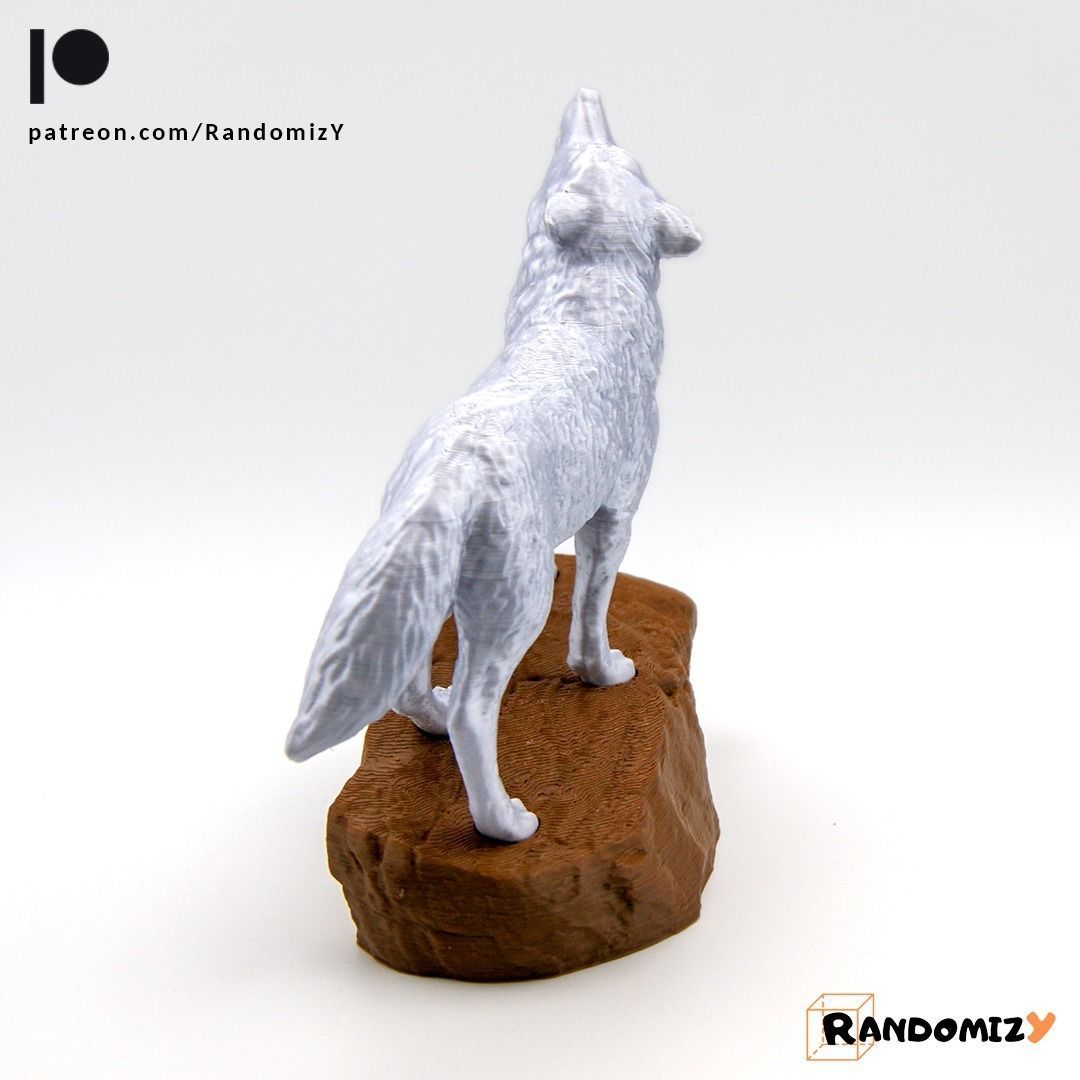 Howling Wolf 3D model 3D printable | CGTrader