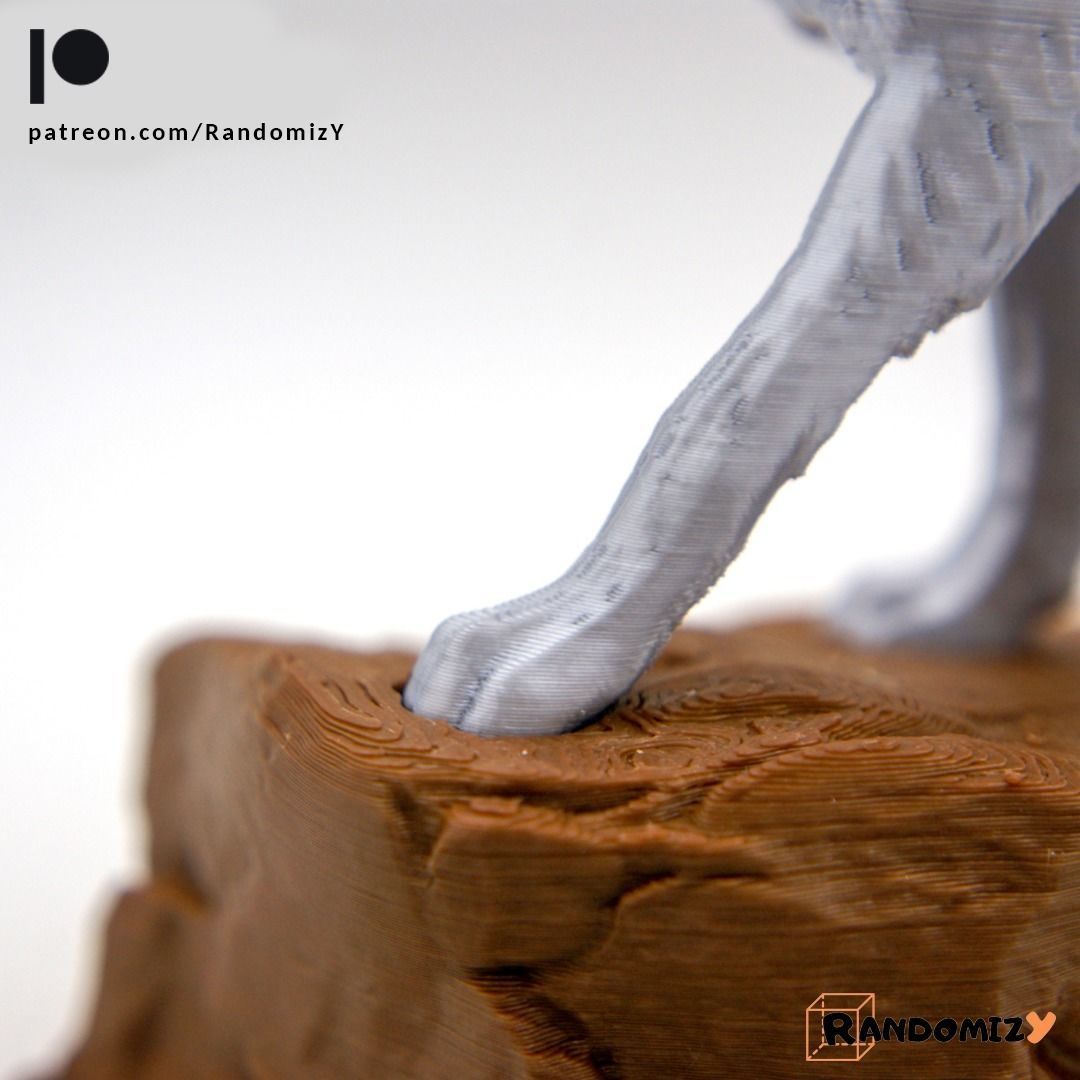 Howling Wolf 3D model 3D printable | CGTrader