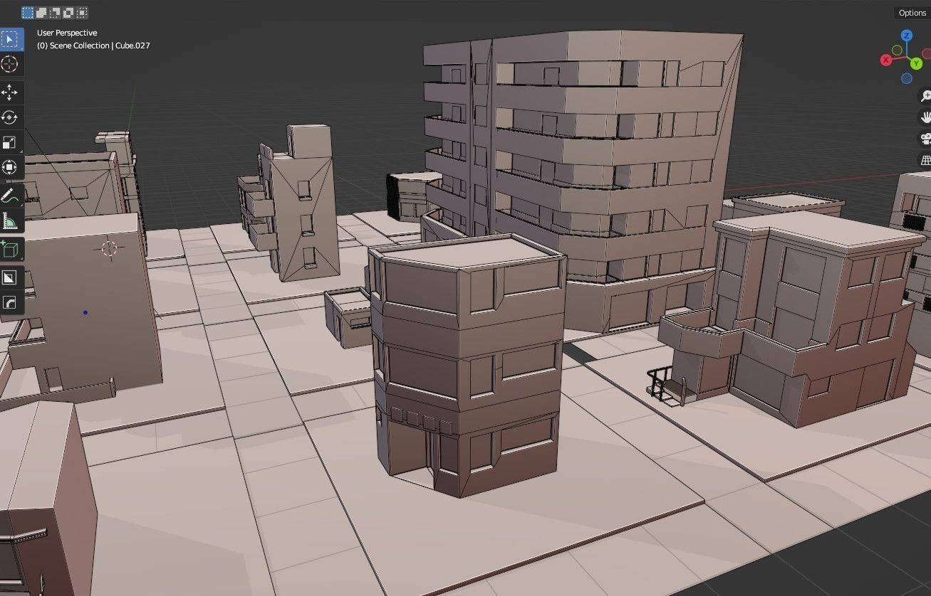 3D model Low poly simple Japanese style buildings VR / AR / low-poly ...
