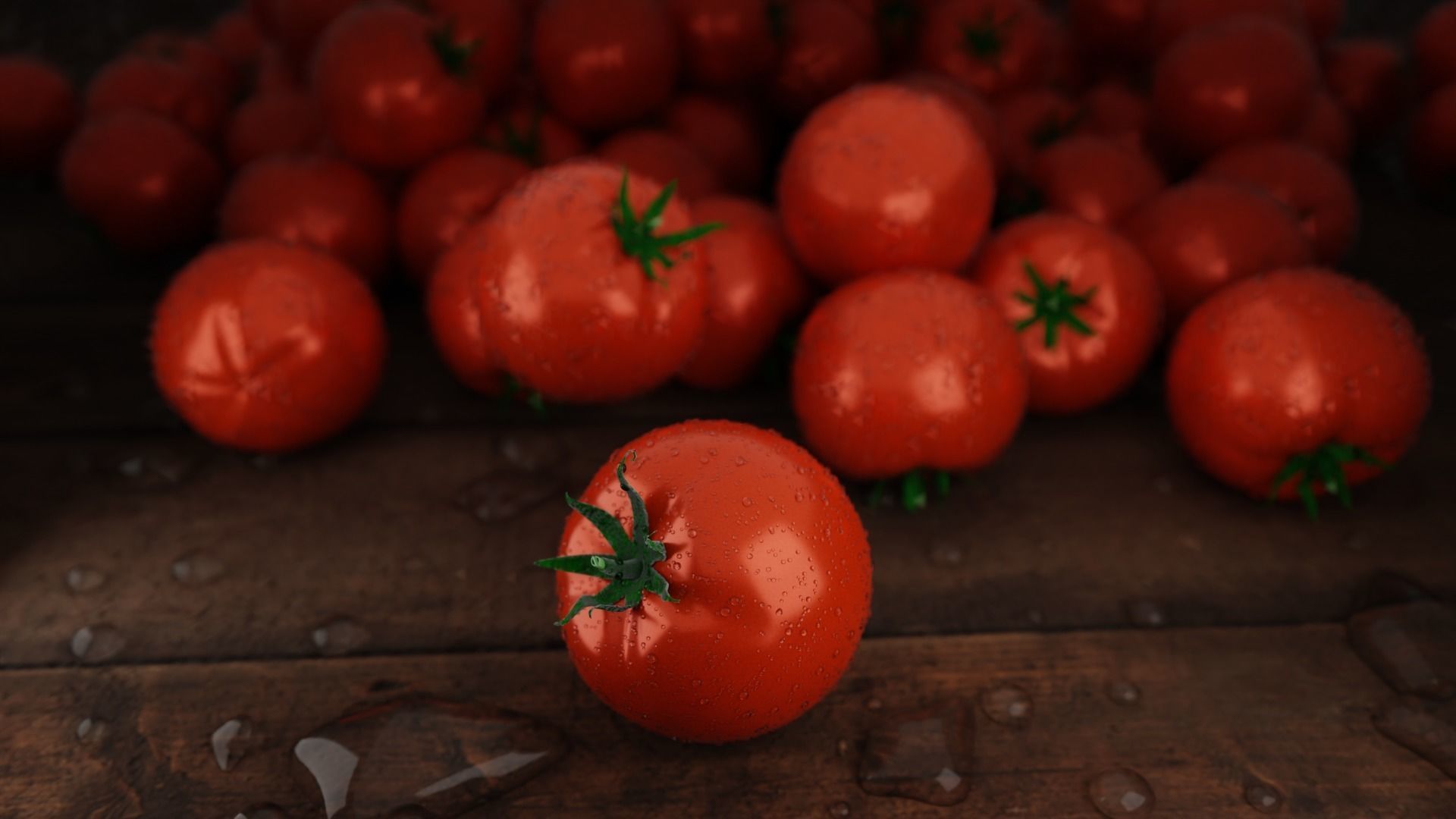 tomato realistic model tomatoes on wooden table 3D model | CGTrader
