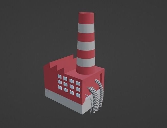 Low-poly factory - cartoon-ish free VR / AR / low-poly 3D model | CGTrader